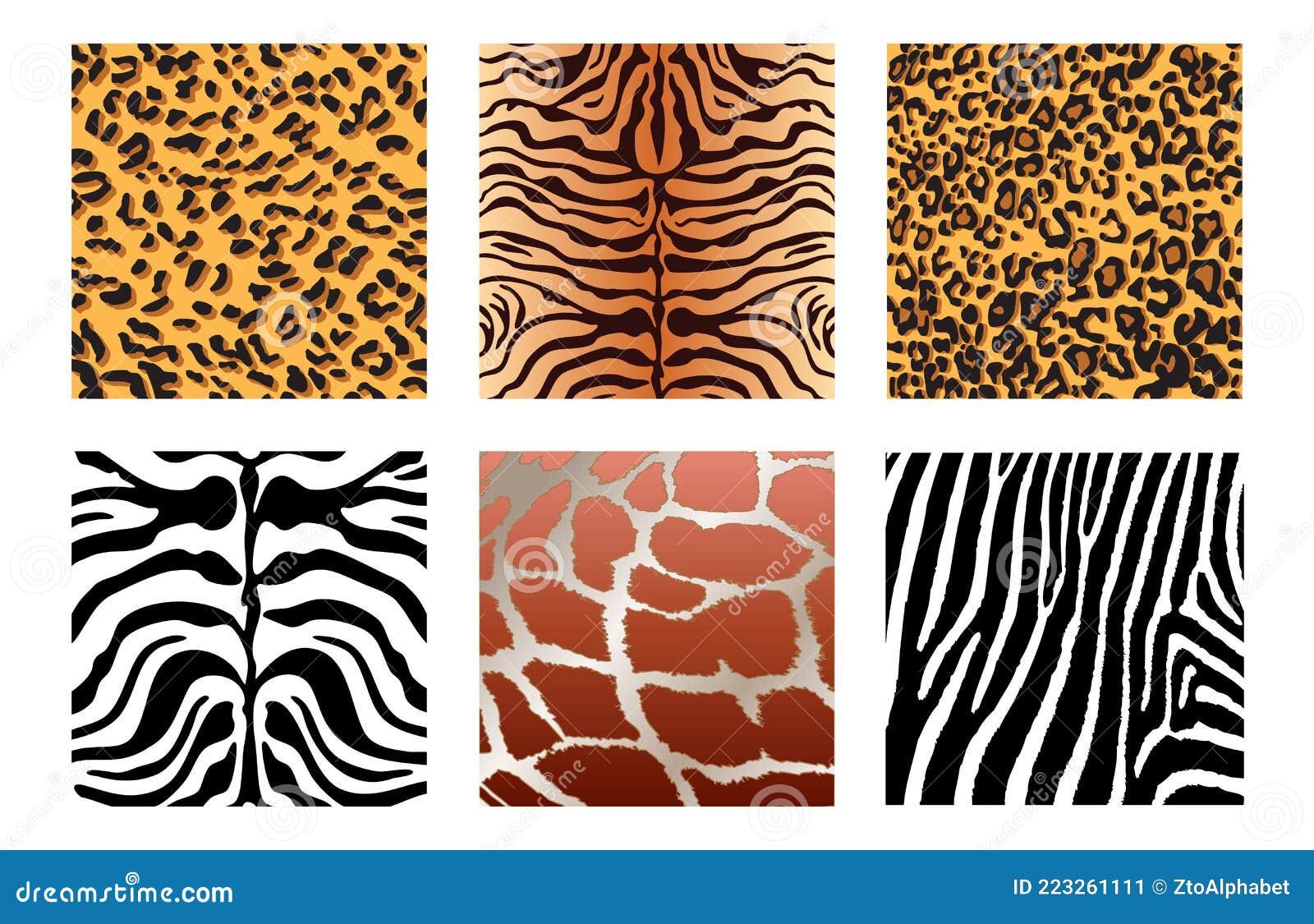 Animal Skin Printable Seamless Patterns Stock Vector - Illustration of ...