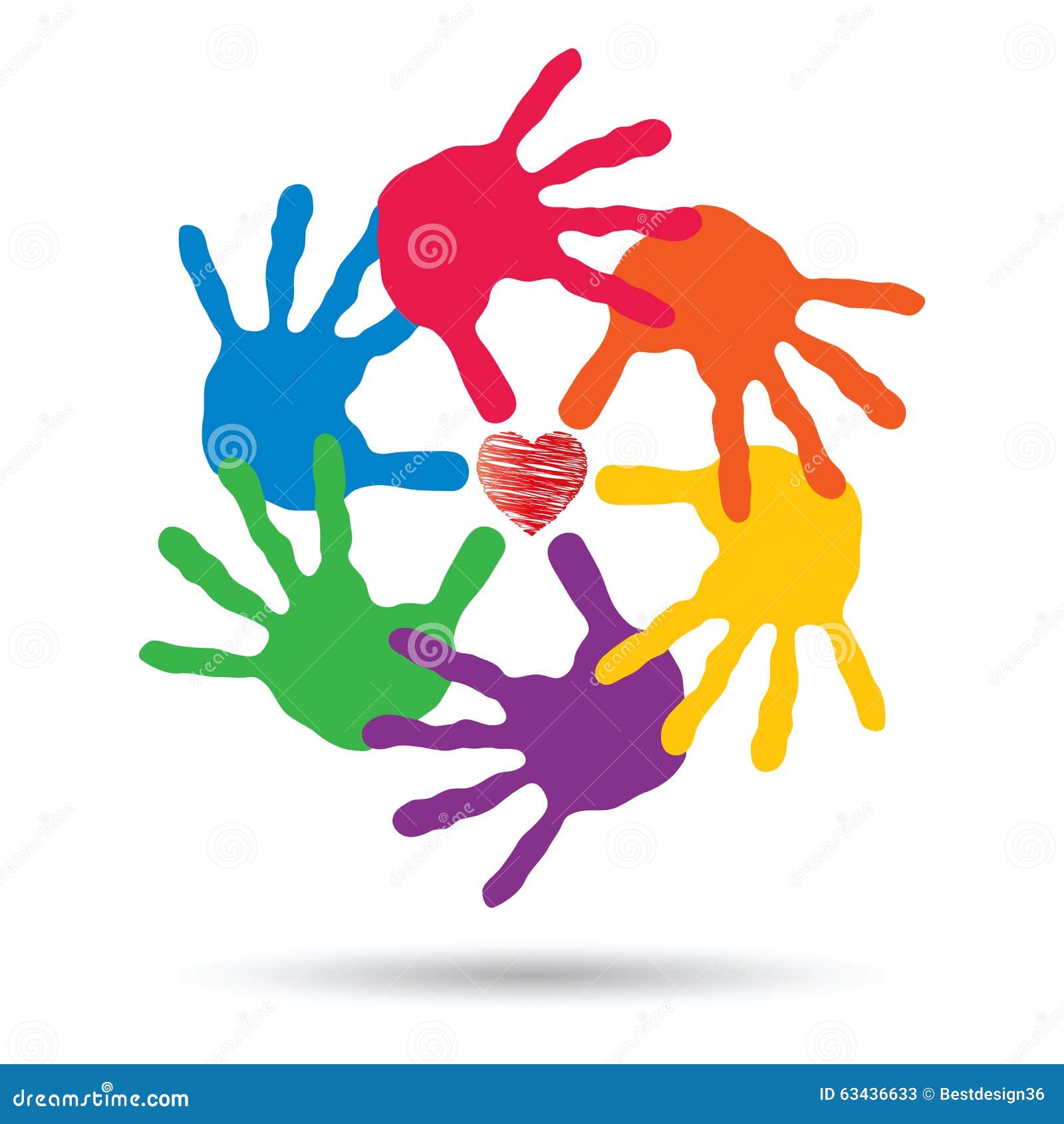 Conceptencirkel Van Handen, Het Rode Symbool Van De Hartliefde Stock ...