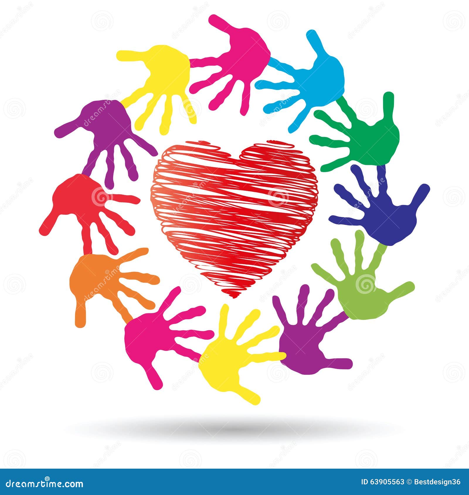 Conceptencirkel Van Handen, Het Rode Symbool Van De Hartliefde Stock ...