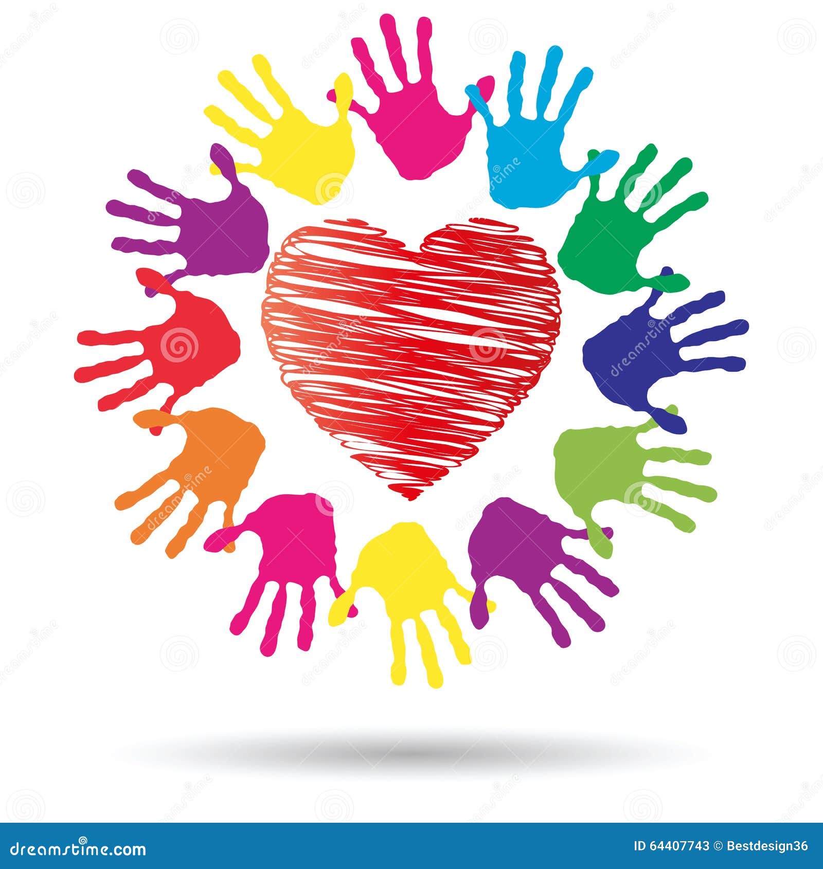 Conceptencirkel Van Handen, Het Rode Symbool Van De Hartliefde Stock ...