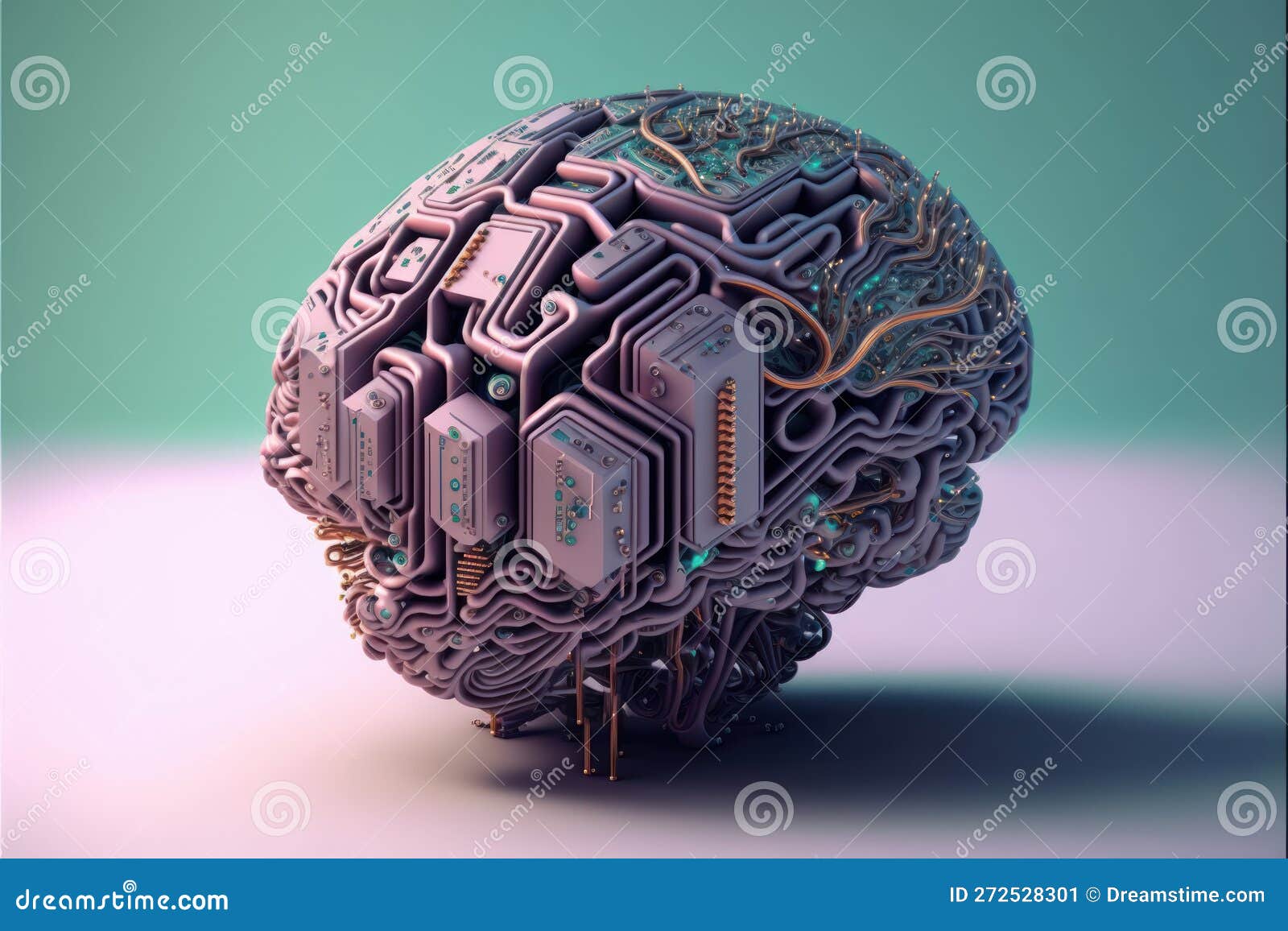 Conception of Artificial Technology Brain. Beautiful Colorful Picture ...
