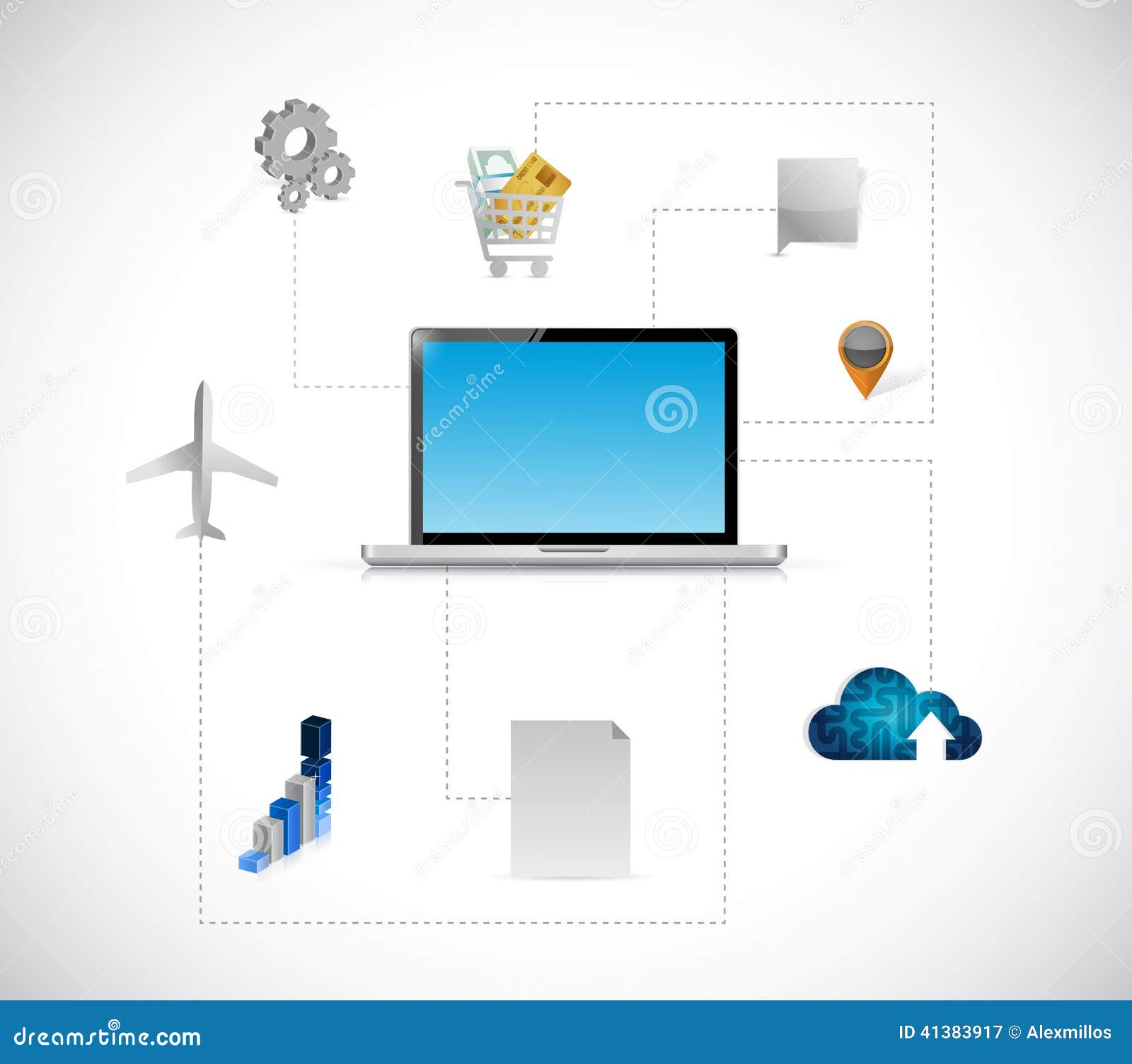 Conception D'illustration D'outils Informatiques Et De Connexion ...