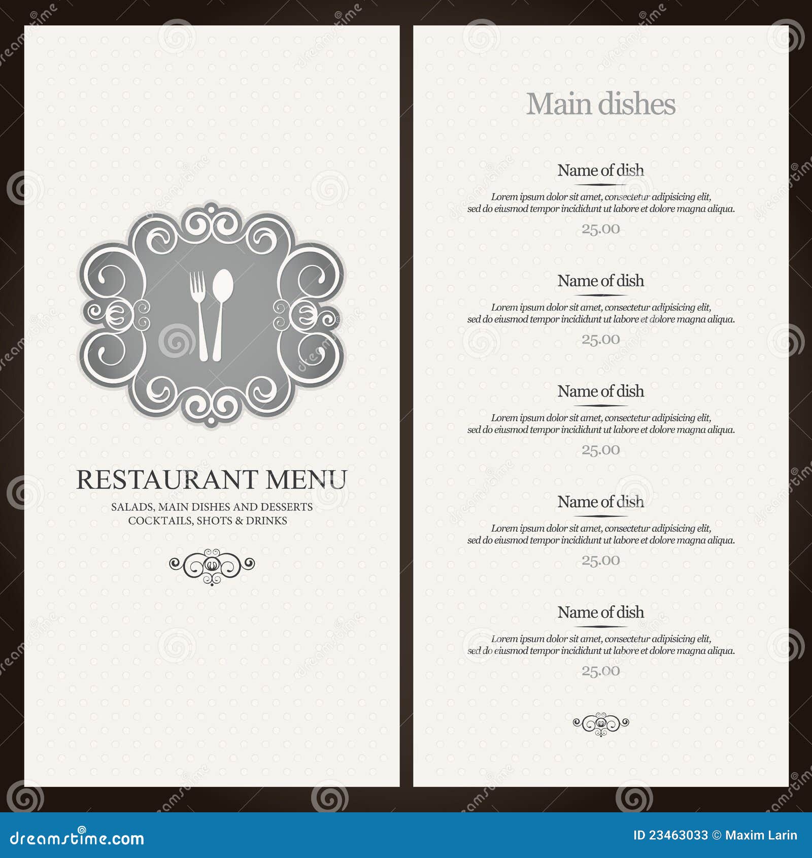 Conception De Carte De Restaurant Illustration de Vecteur ...