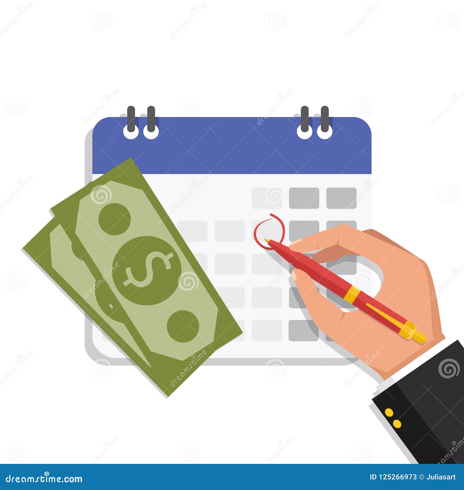 Conception De L'illustration Vectorielle Calendrier Financier Et ...