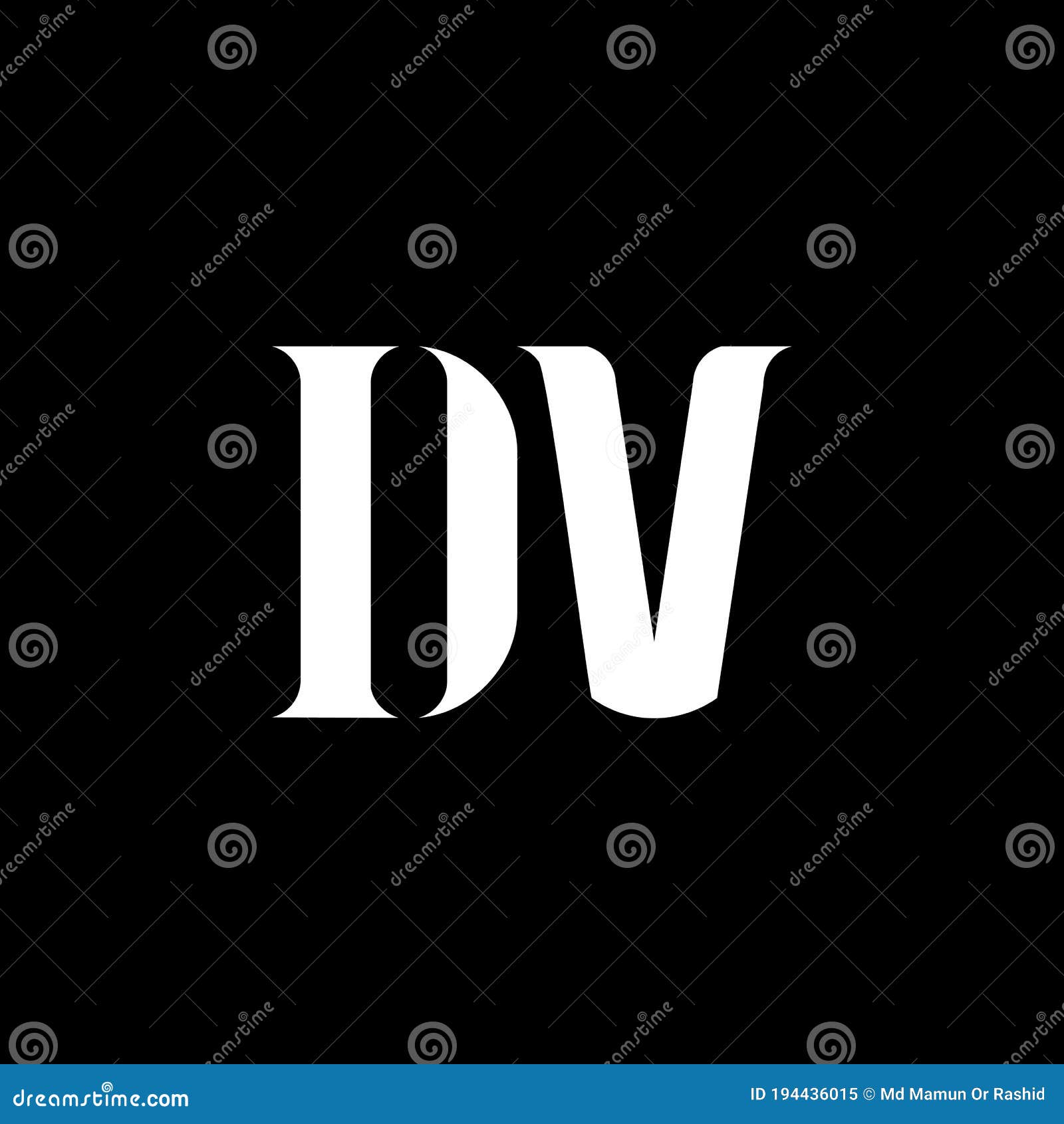 Conception De Logo De La Lettre Du Dv D V. Couleur Blanche De Logo ...