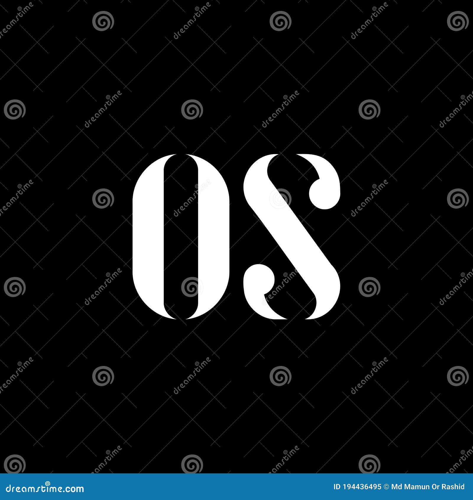 Conception De Logo De Lettre D'OS. Couleur Blanche De Logo Majuscule De ...