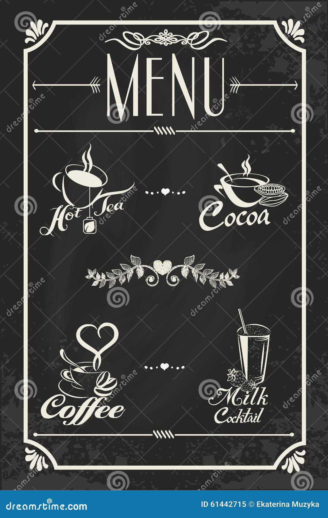Conception De Menu De Boissons De Restaurant Avec Le Tableau ...