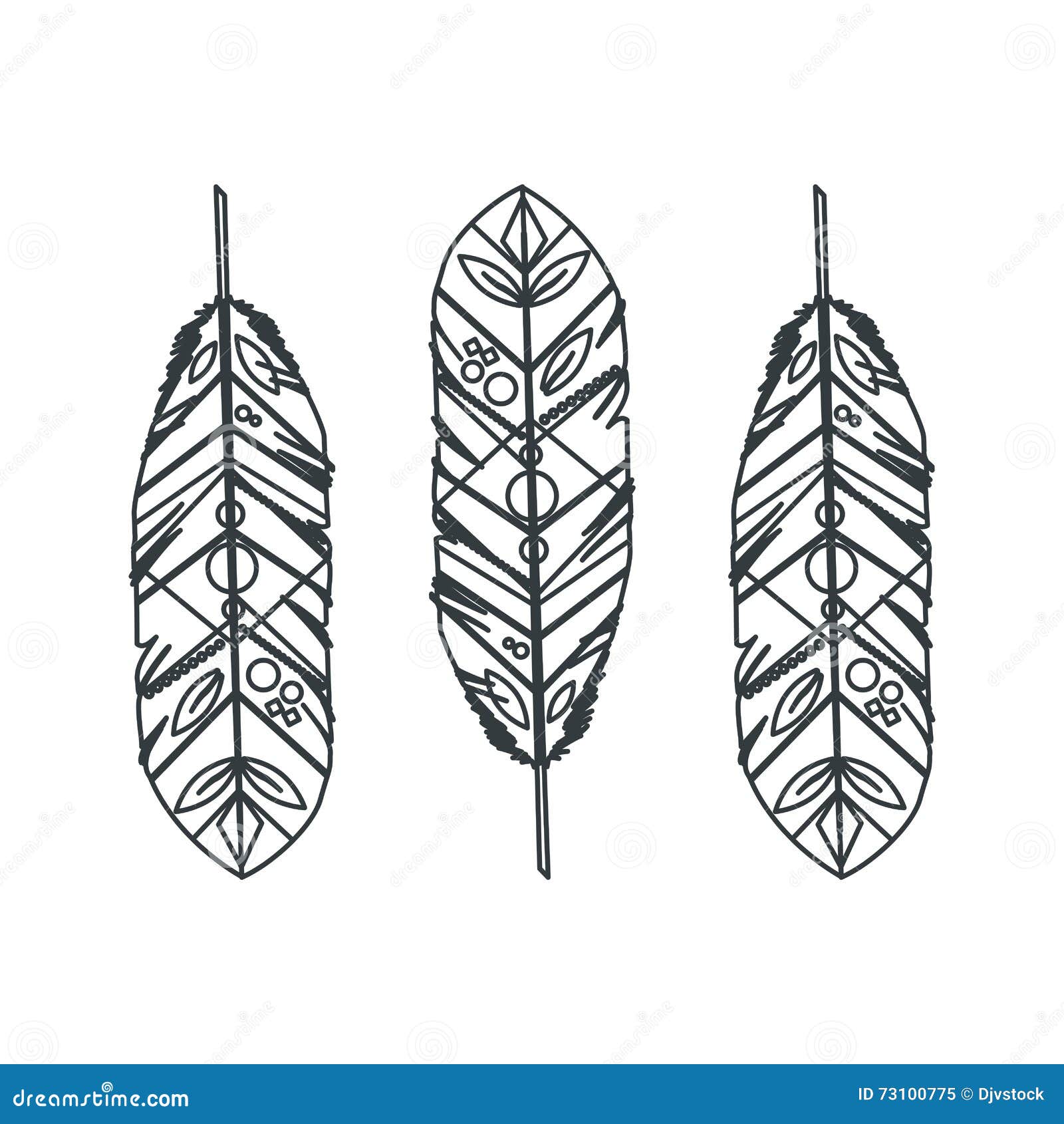 Conception De Plume Plume Bohemic, Graphique De Vecteur Illustration de ...