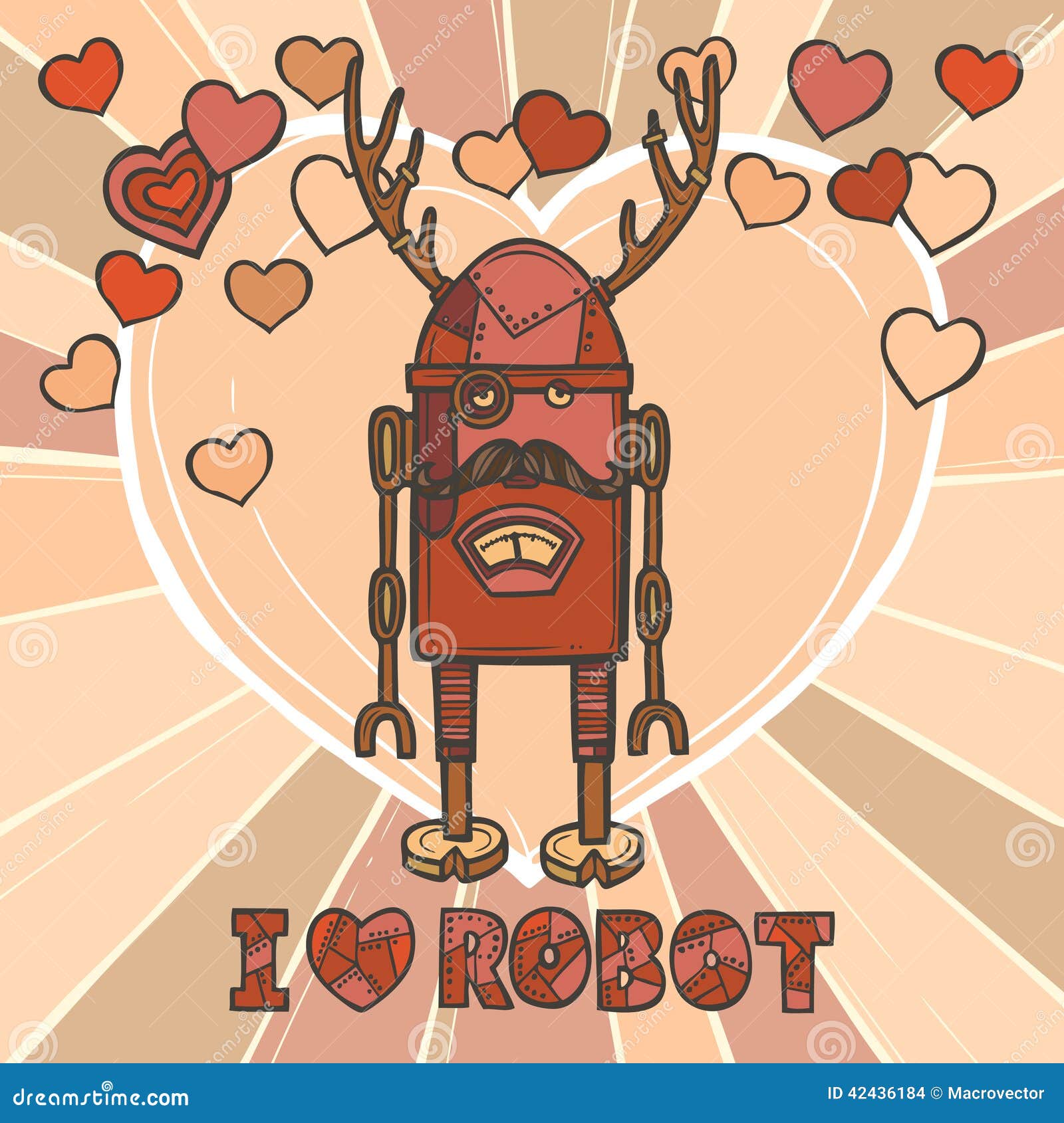 Conception De Robot De Hippie Illustration de Vecteur - Illustration du ...