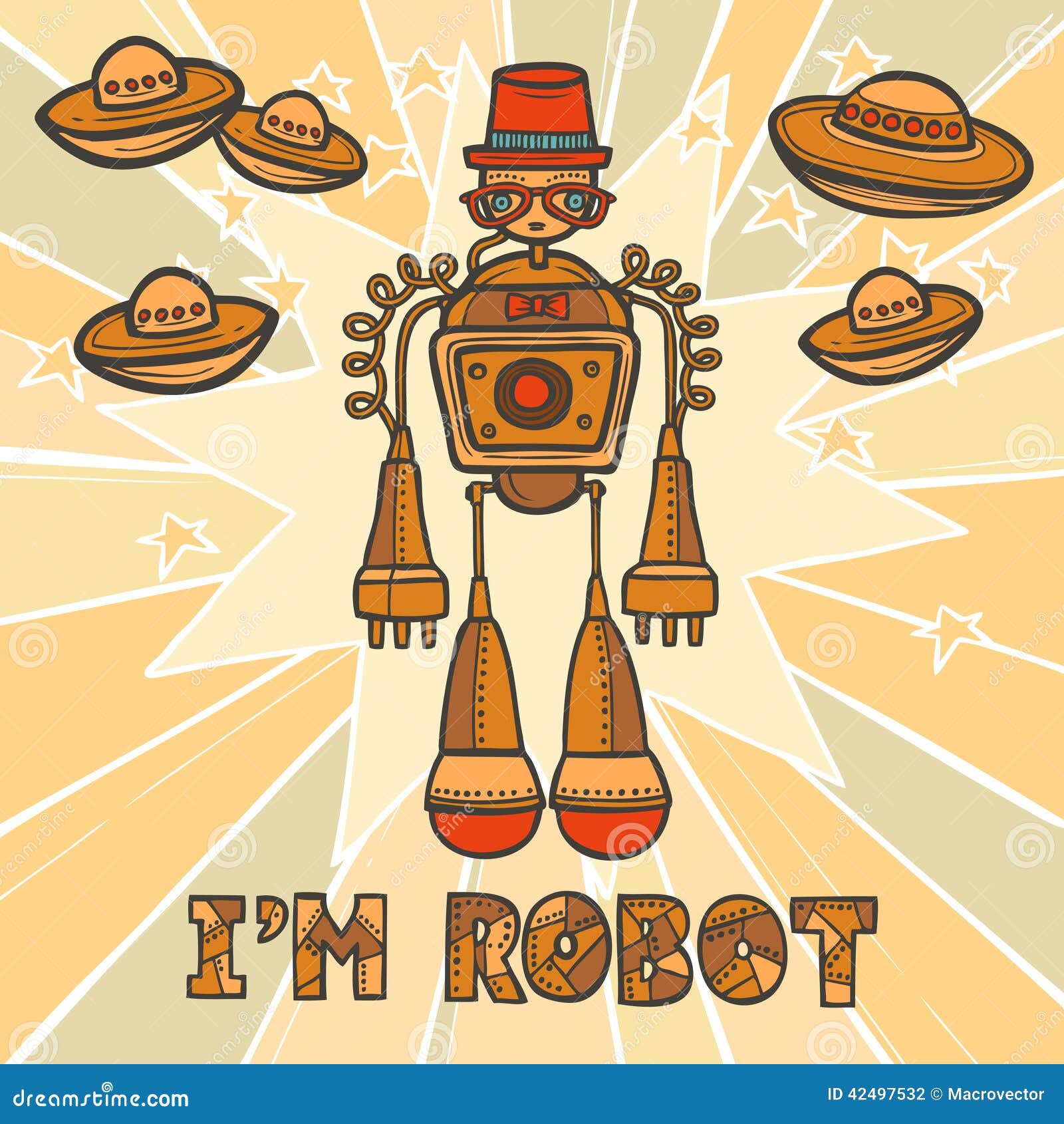 Conception De Robot De Hippie Illustration de Vecteur - Illustration du ...