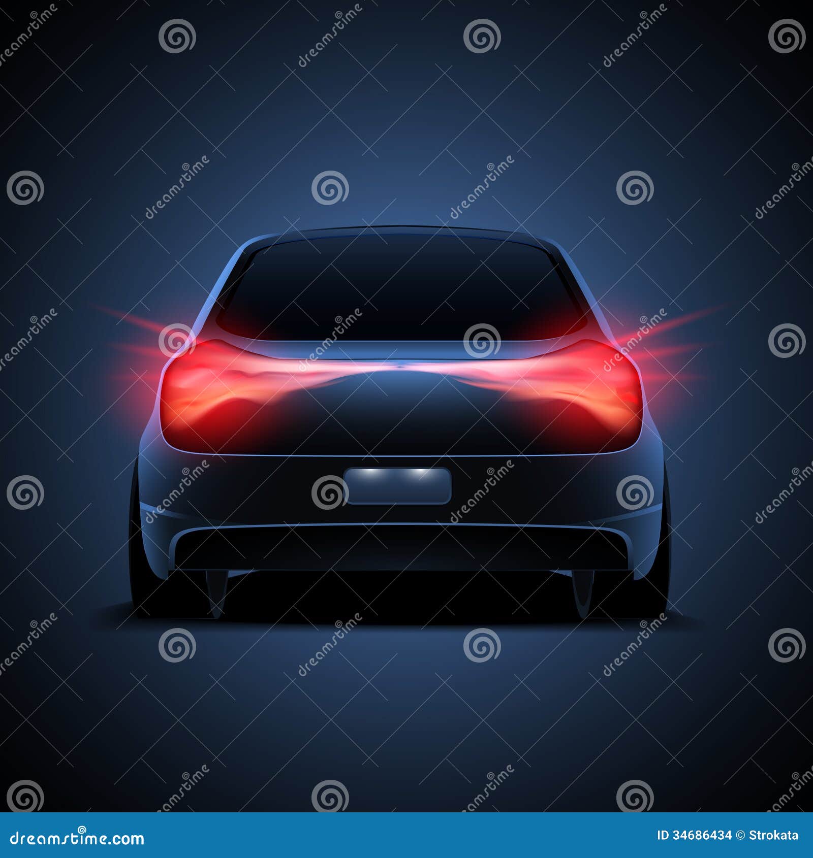 Conception De Silhouette De Voiture Avec Les Feux De Position Rouges O ...