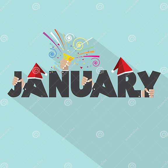 Conception De Typographie De Janvier Illustration de Vecteur ...