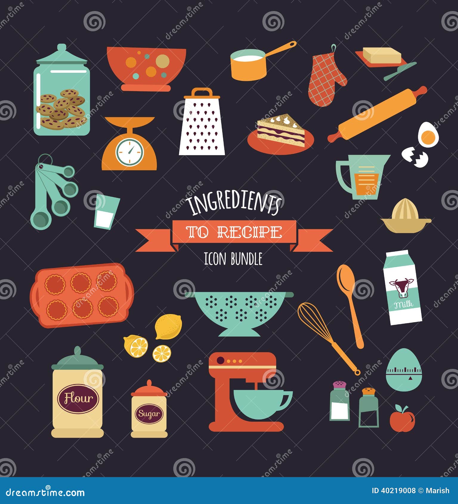 Conception De Vecteur De Calibre De Recette De Repas De Tableau ...