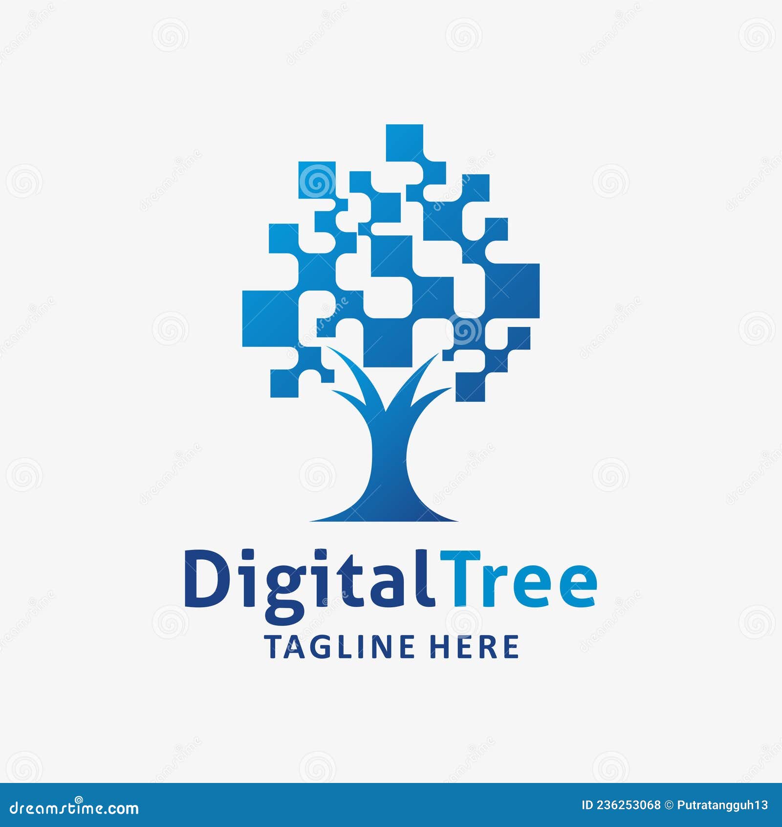 Conception Du Logo De L'arbre Numérique Illustration de Vecteur - Illustration du identité ...