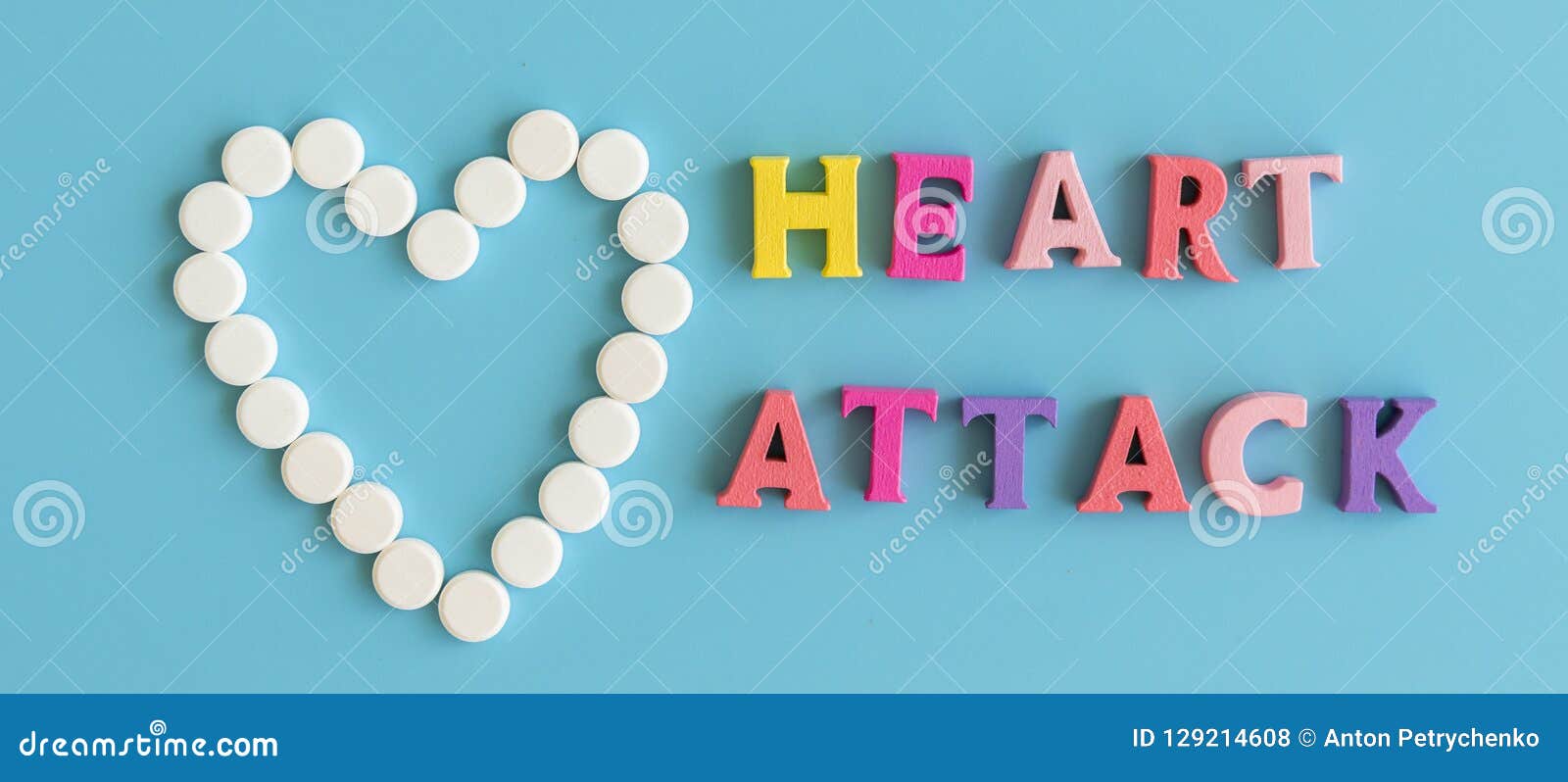 Conception of a Heart Attack. the Inscription on a Blue Background is a ...