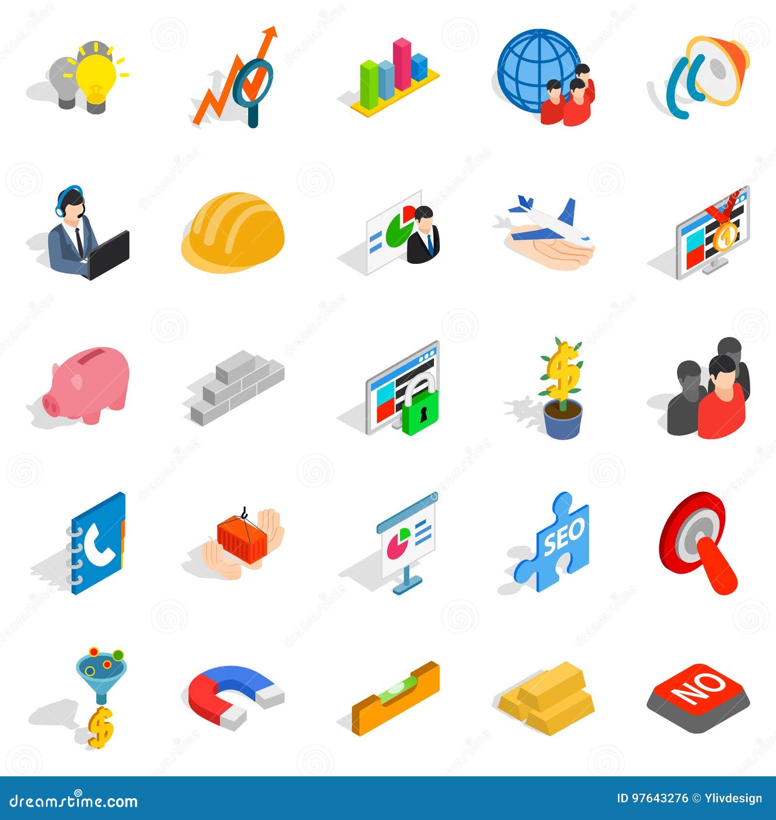 Conception Icons Set, Isometric Style Stock Vector - Illustration of ...