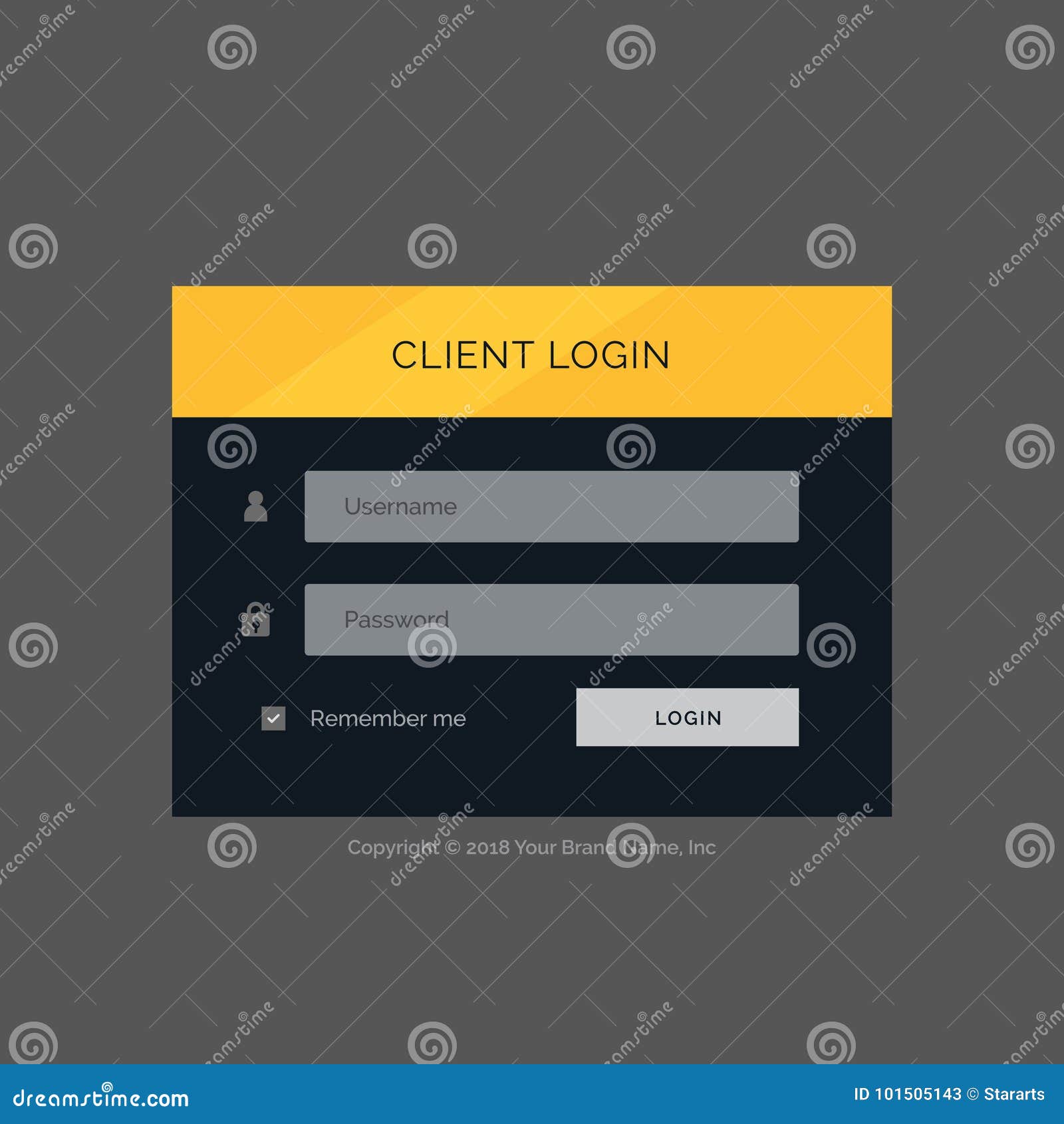 Conception Moderne Plate De Calibre D'ui De Forme De Login Illustration ...