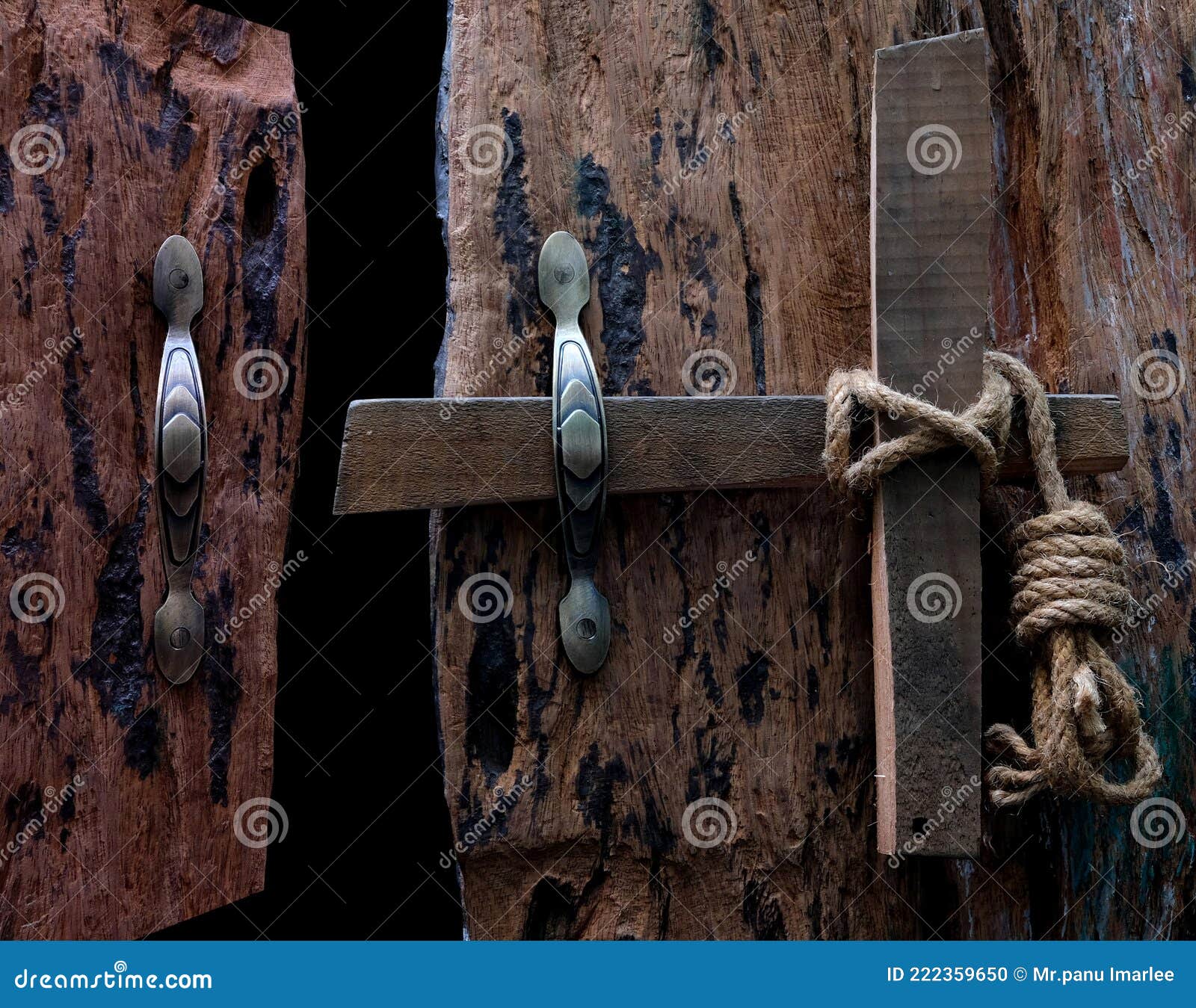 Conception Mystique L'ancienne Porte Ouverte Libérant Le Mal Photo ...