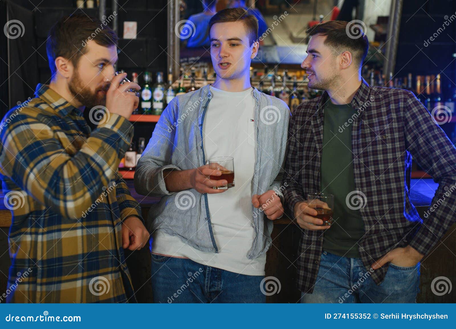 Conception of Nightlife. People Have Fun in the Club. with Alcohol in ...