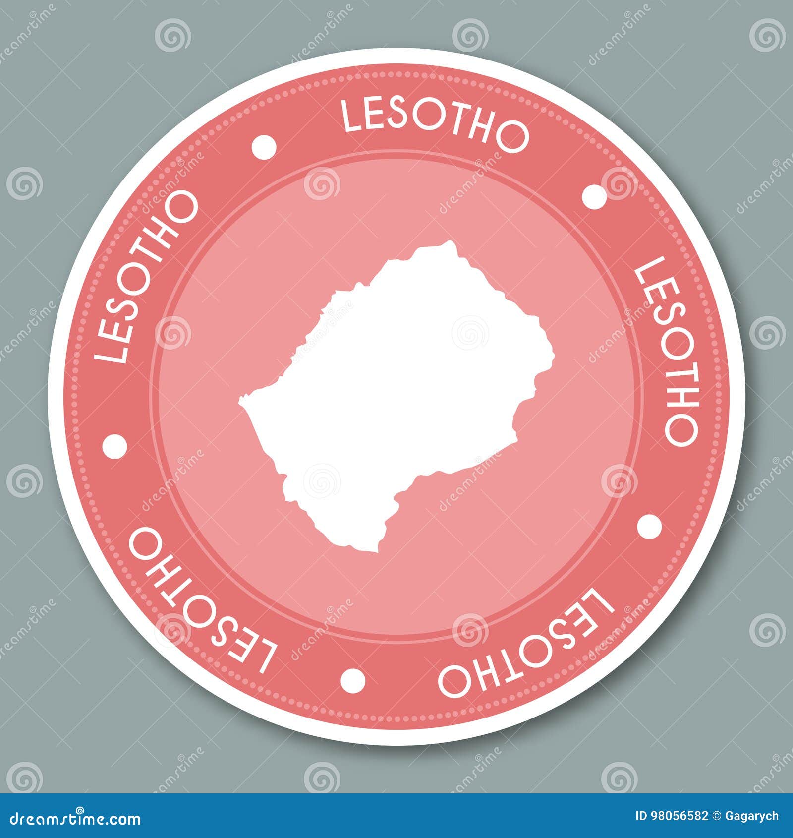 Conception Plate D'autocollant De Label Du Lesotho Illustration de ...