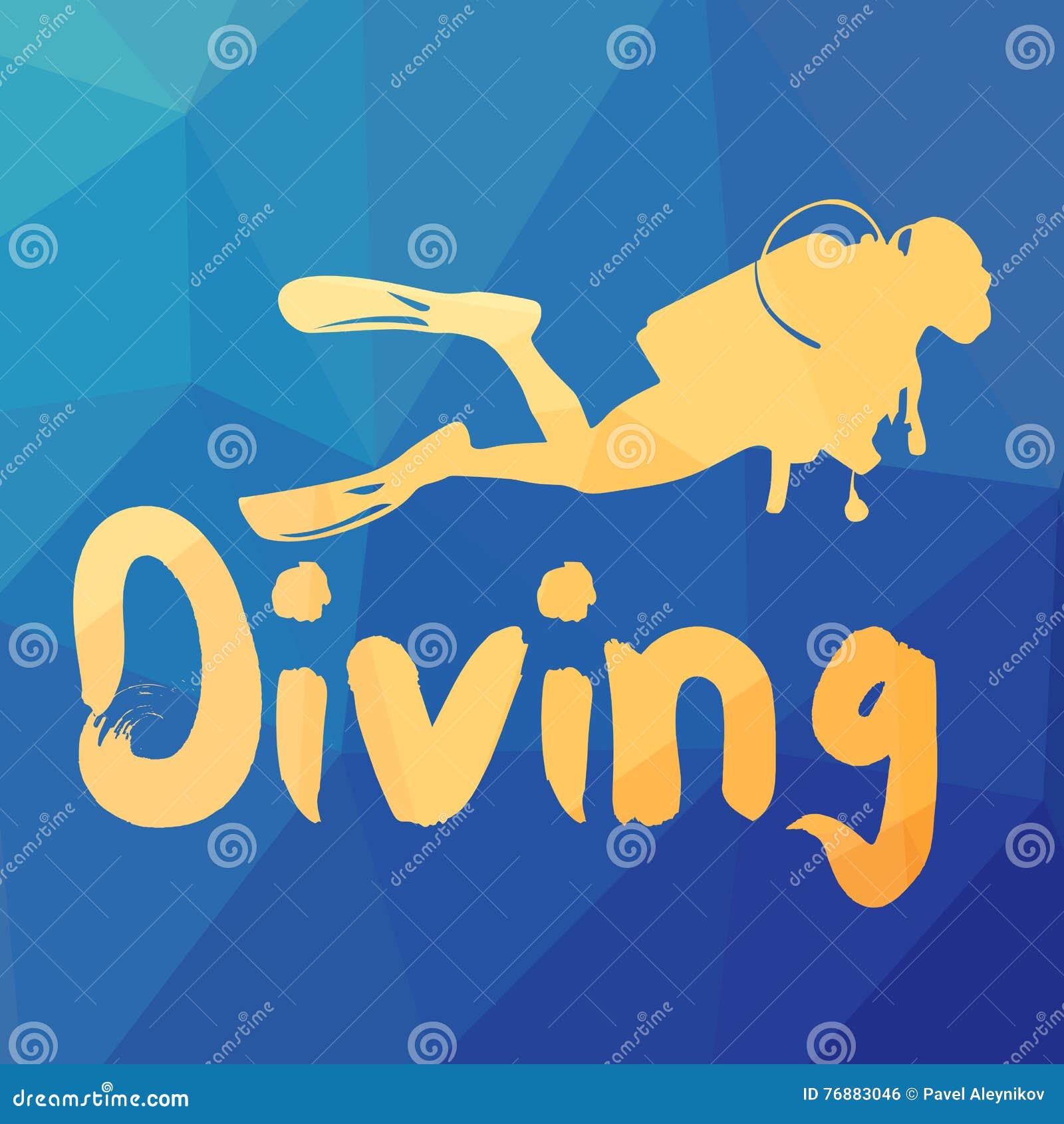 Conception Polygonale De Vecteur De Logo De Plongeur Illustration Stock ...