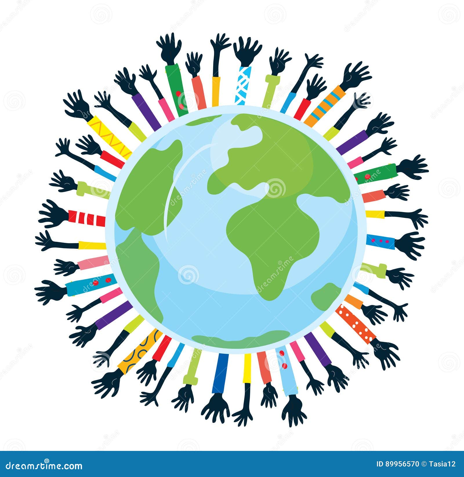 Conception of Unity and Support with Globe Stock Vector - Illustration ...