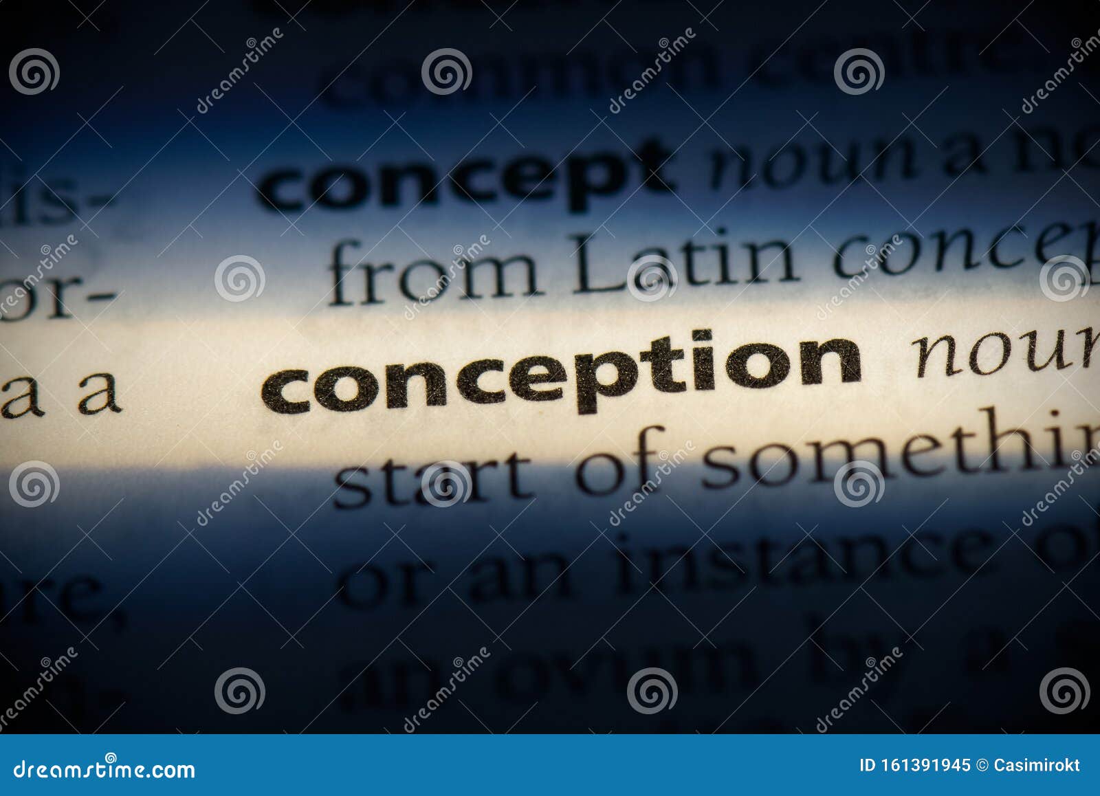 Conception stock image. Image of closeup, text, focus - 161391945