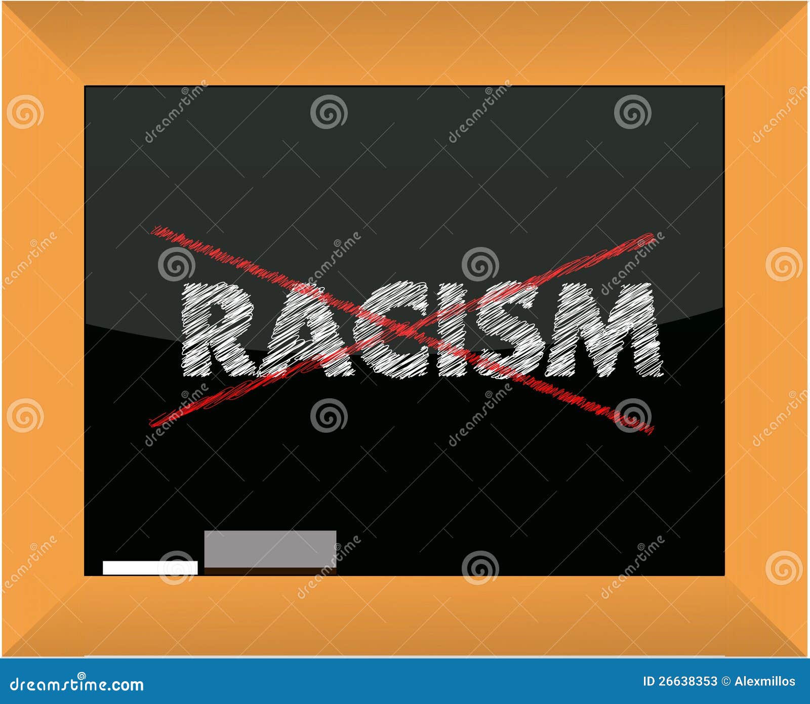 Conceptional Chalk Drawing - No Racism Stock Illustration ...