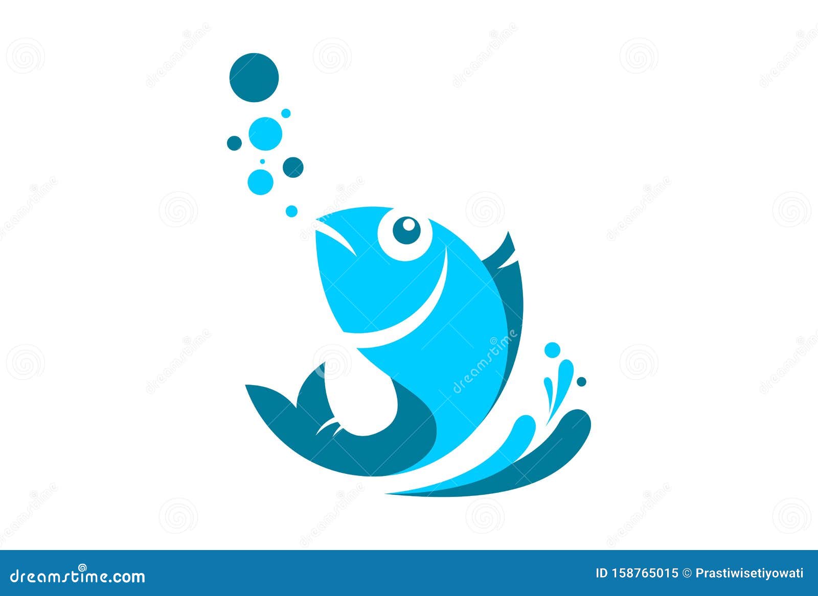 Concepto Azul Del Logo Del Pez Abstracto Ilustración del Vector ...