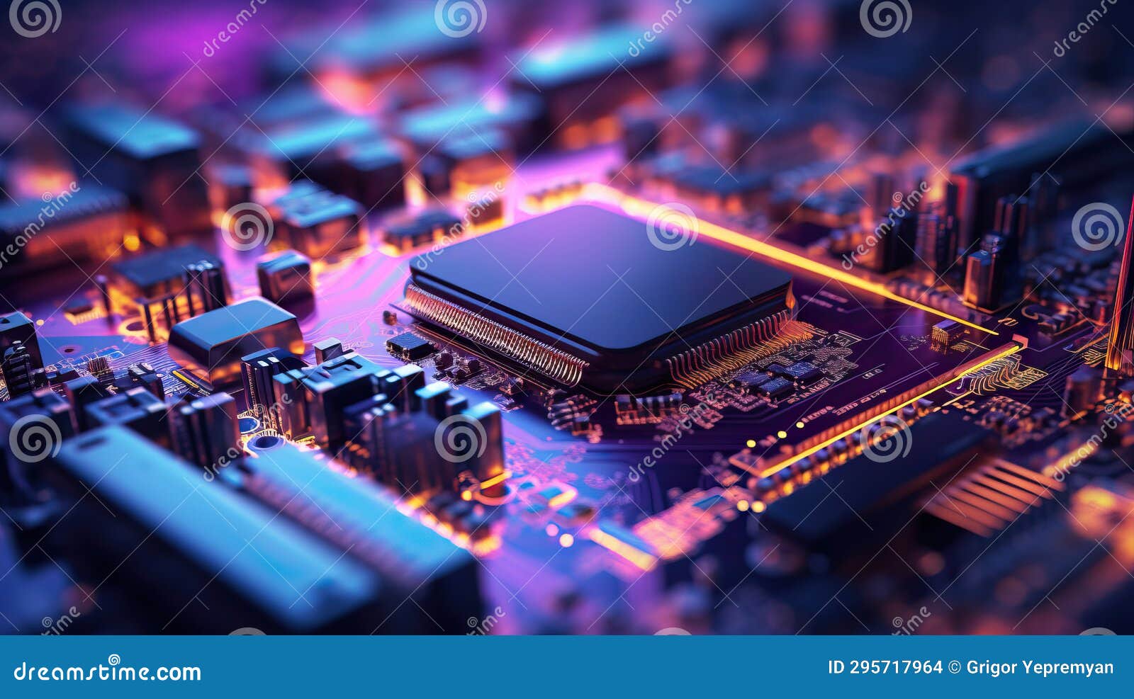Concepto Cpu De Procesadores De Computadora Centrales. Chip Digital De ...