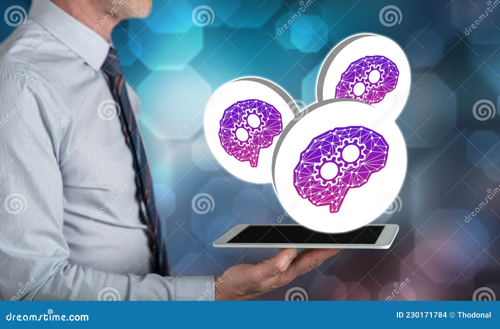 Concepto De Aprendizaje Profundo Foto de archivo - Imagen de tablilla ...