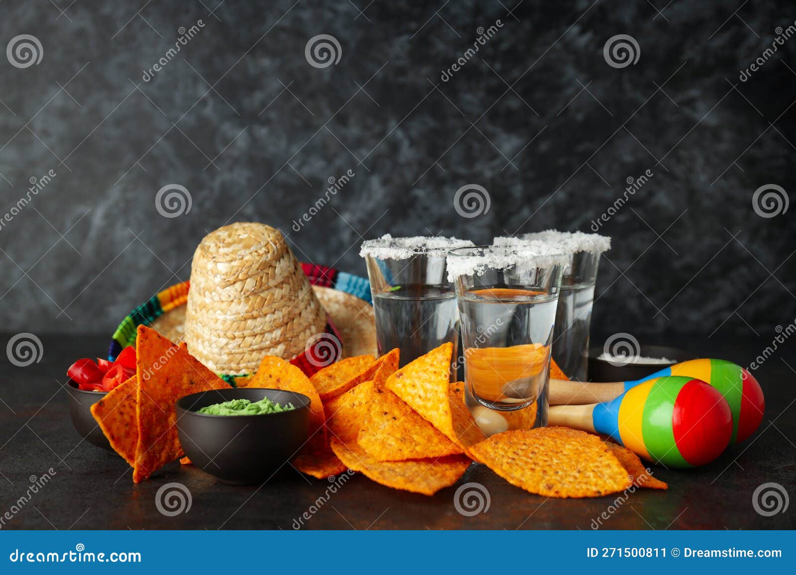 Concepto De Comida Mexicana, Comida Mexicana, Aperitivos Y Bebidas ...