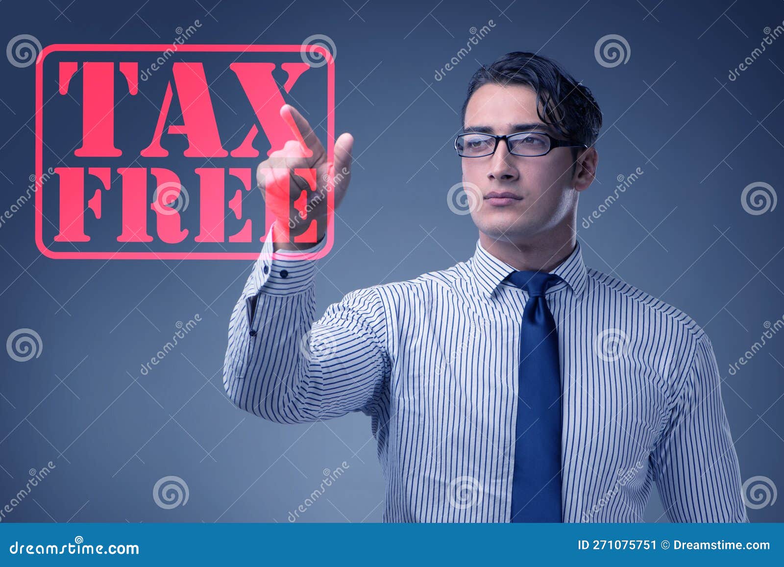 Concepto De Compra Libre De Impuestos Con Empresario Imagen de archivo ...