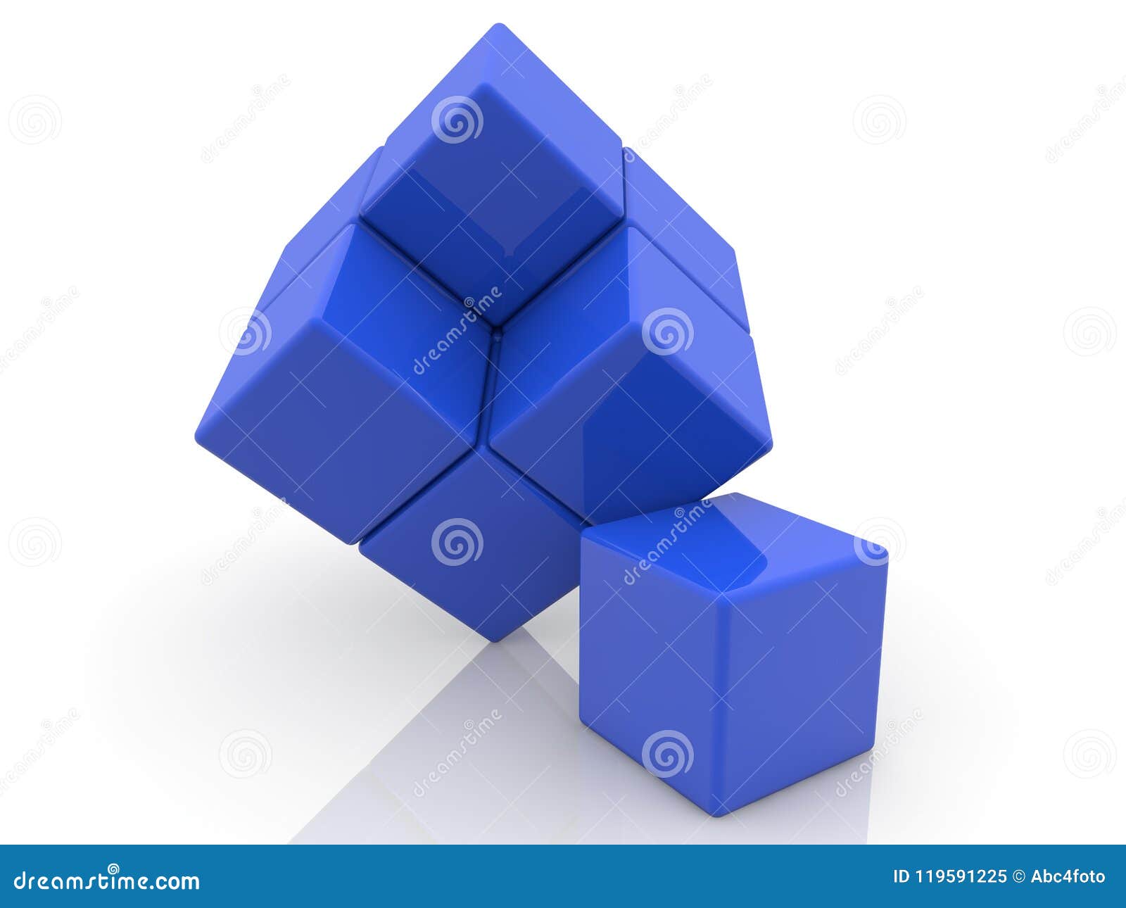 Concepto de cubos azules stock de ilustración. Ilustración de cuatro ...