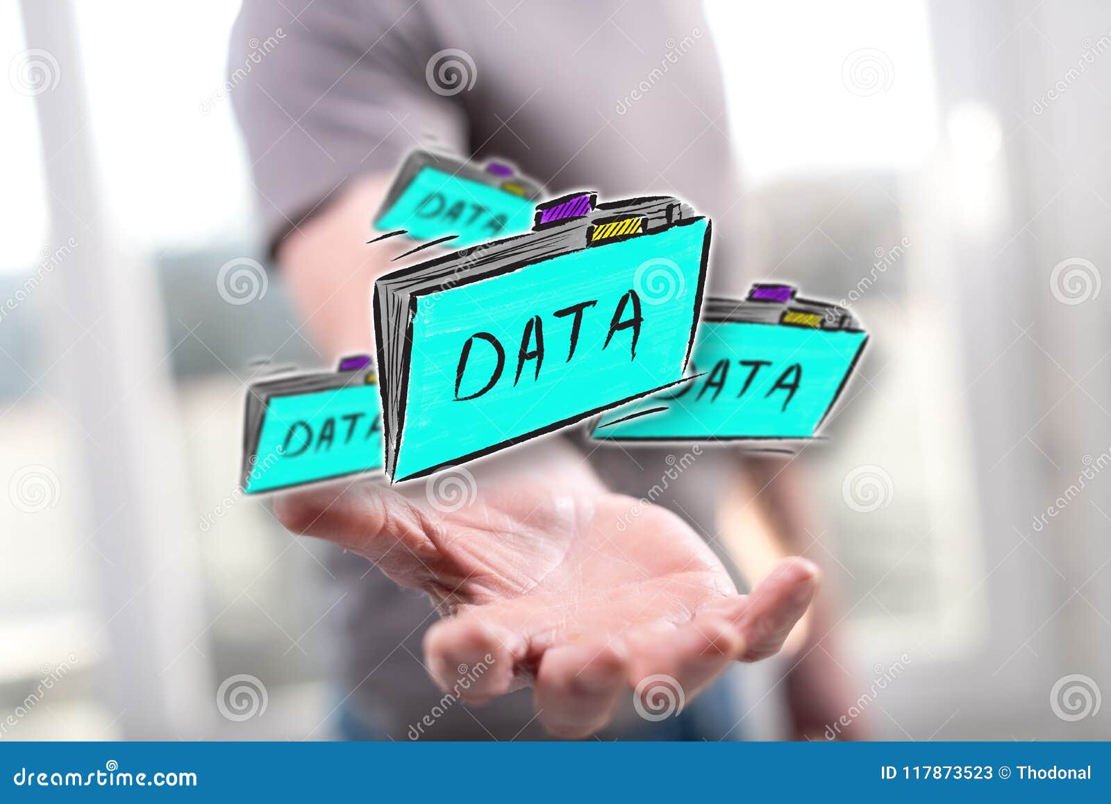 Concepto de datos imagen de archivo. Imagen de mano - 117873523