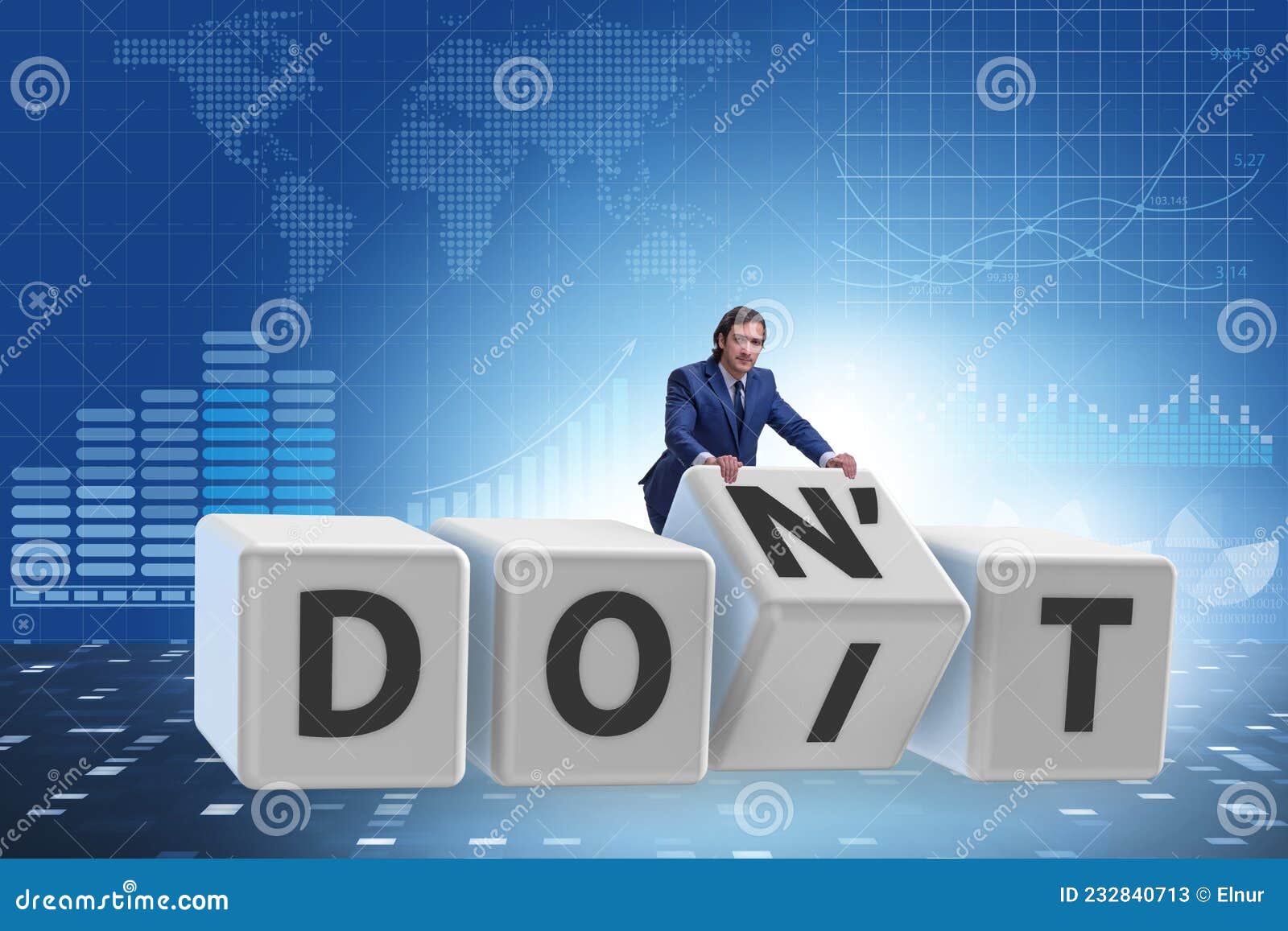 Concepto De Determinación Con Cubos Giratorios Imagen de archivo ...