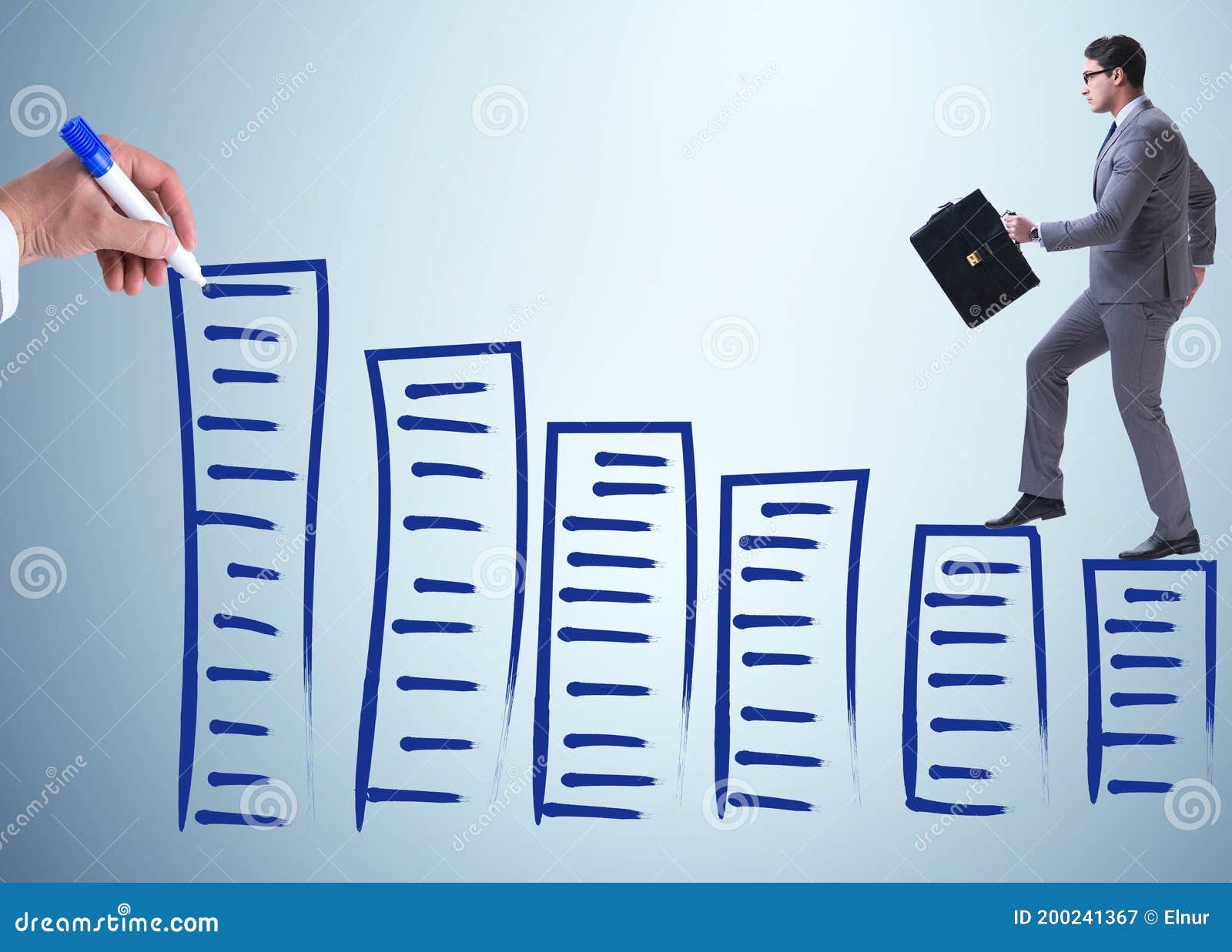 Concepto De Empresario En El Progreso Profesional Imagen de archivo ...