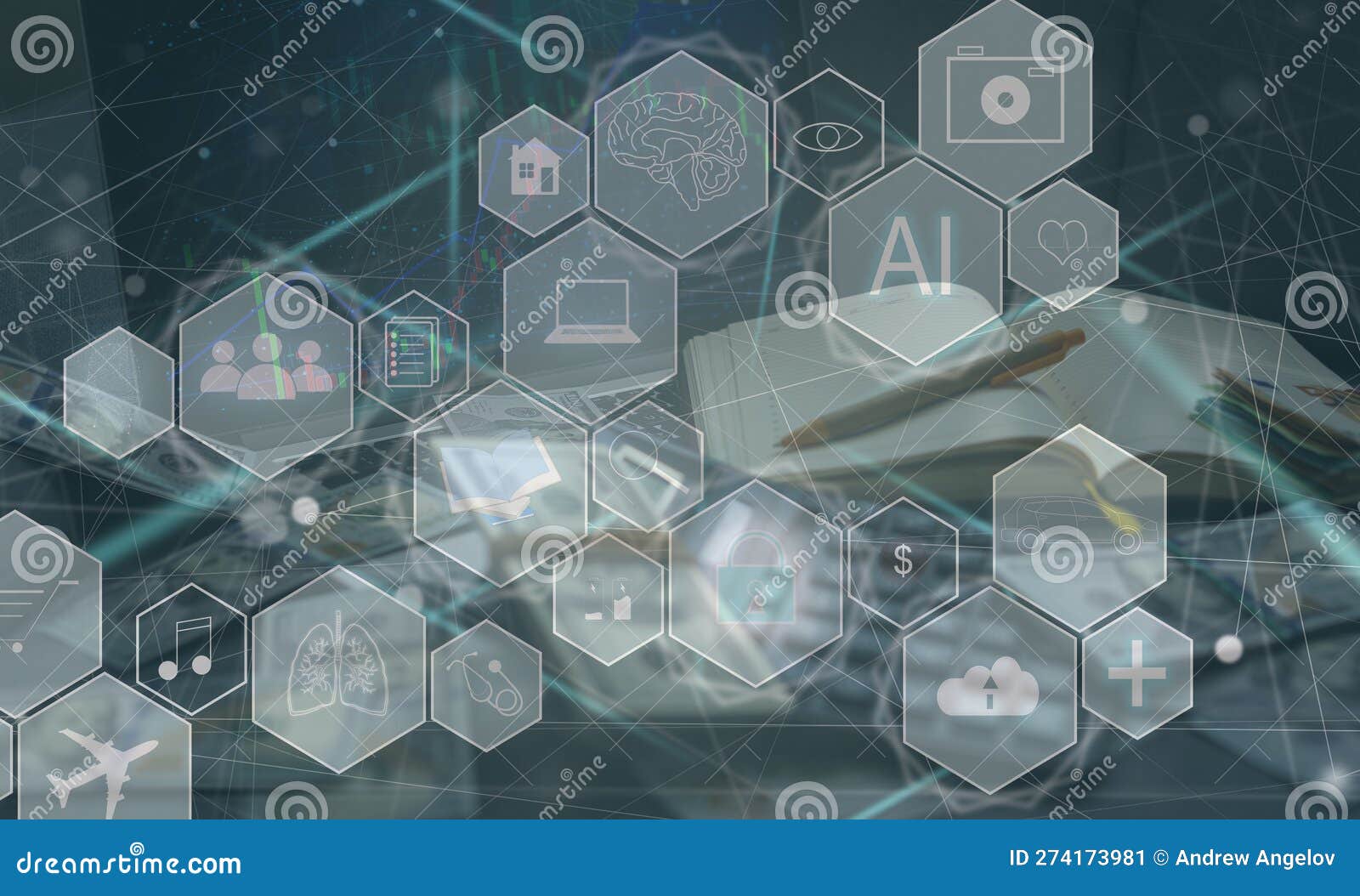 Concepto De Inteligencia Artificial. Aprendizaje Profundo. Imagen de ...