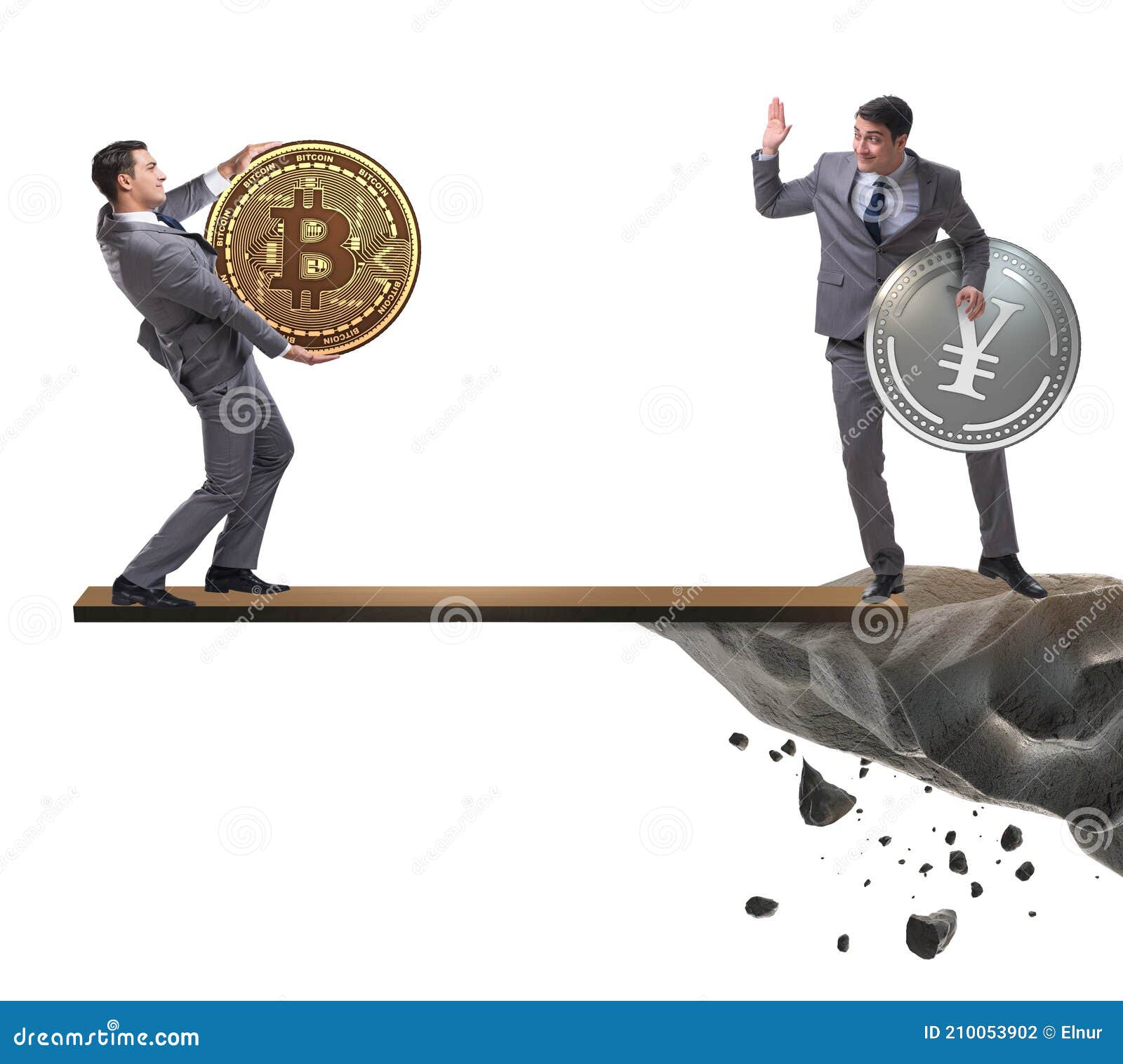 Concepto De Interdependencia Con Dos Monedas Foto de archivo - Imagen ...