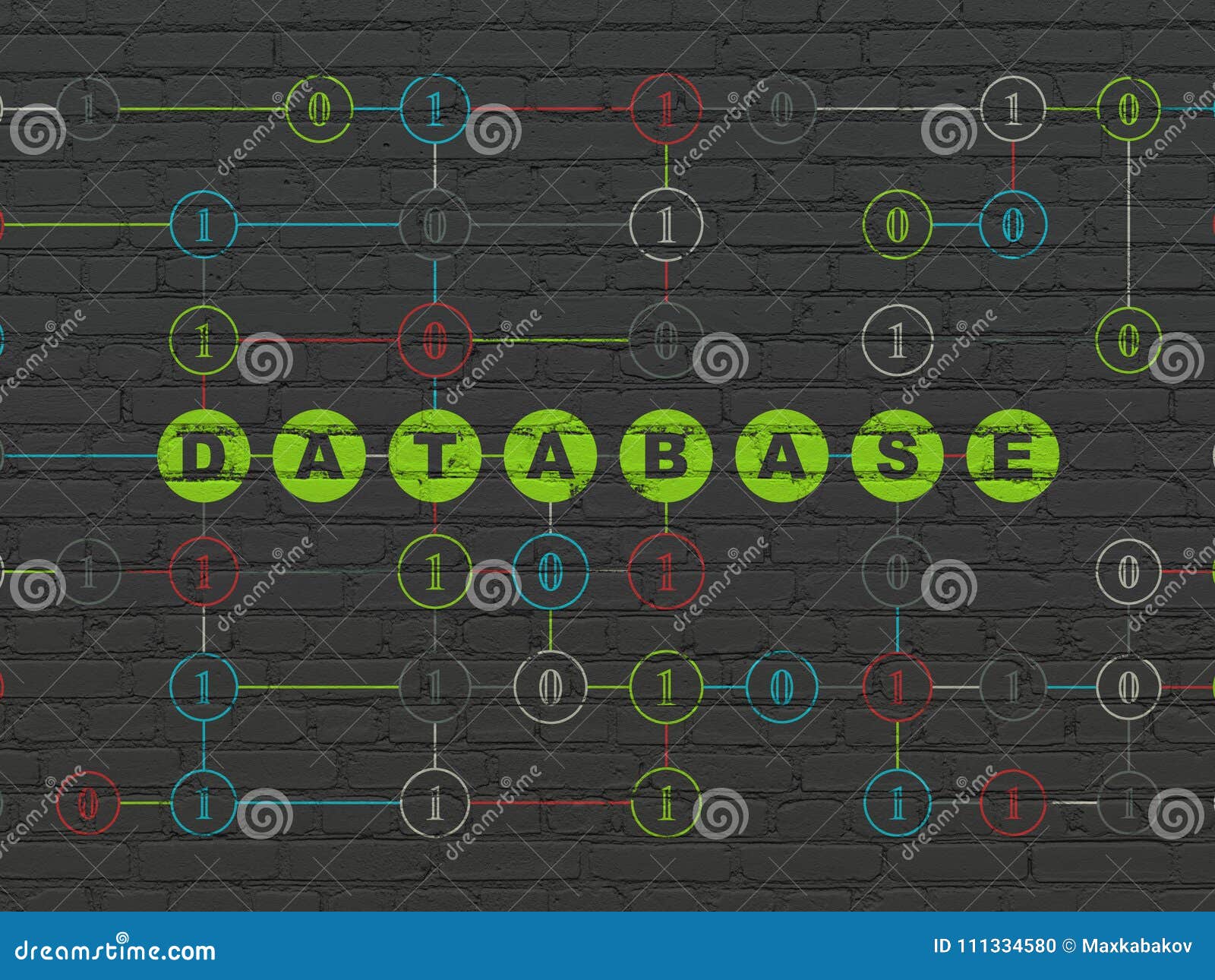 Concepto De La Base De Datos: Base De Datos En Fondo De La Pared Stock ...