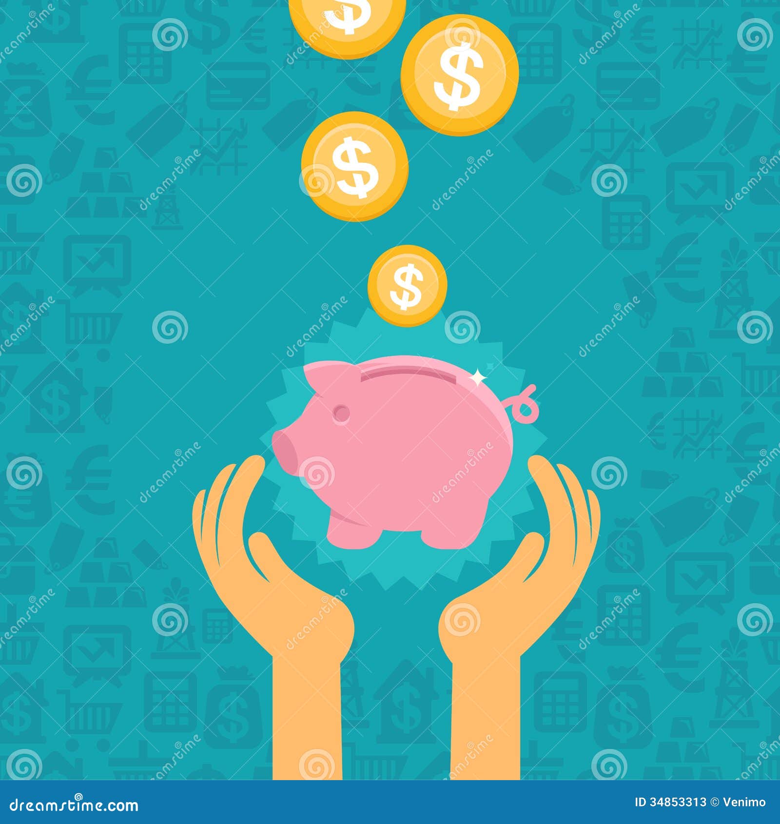 Concepto De La Hucha Del Vector En Estilo Plano Ilustración del Vector ...
