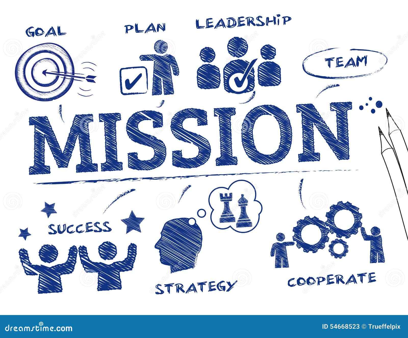 Concepto de la misión stock de ilustración. Ilustración de corporativo ...