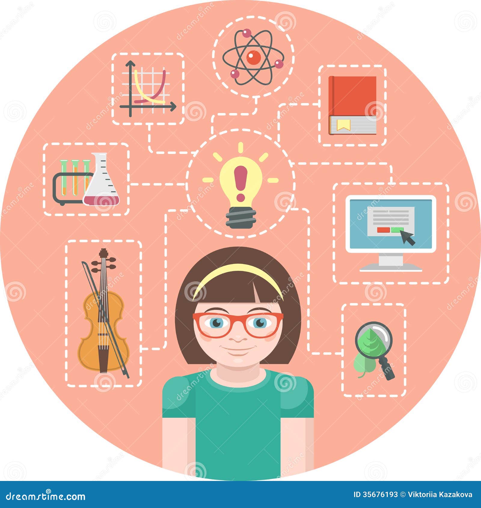 Concepto De La Muchacha Del Genio Ilustración del Vector - Ilustración ...