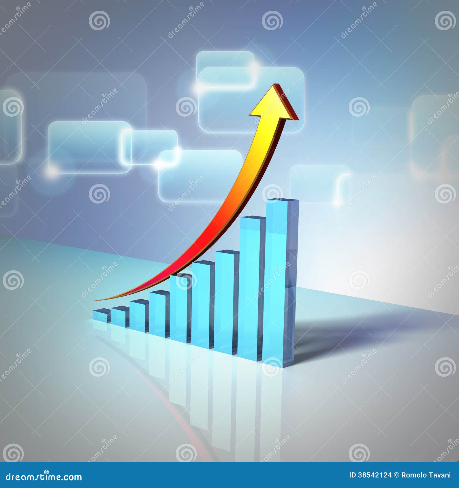 Concepto De La Subida Con La Flecha Roja Stock de ilustración ...