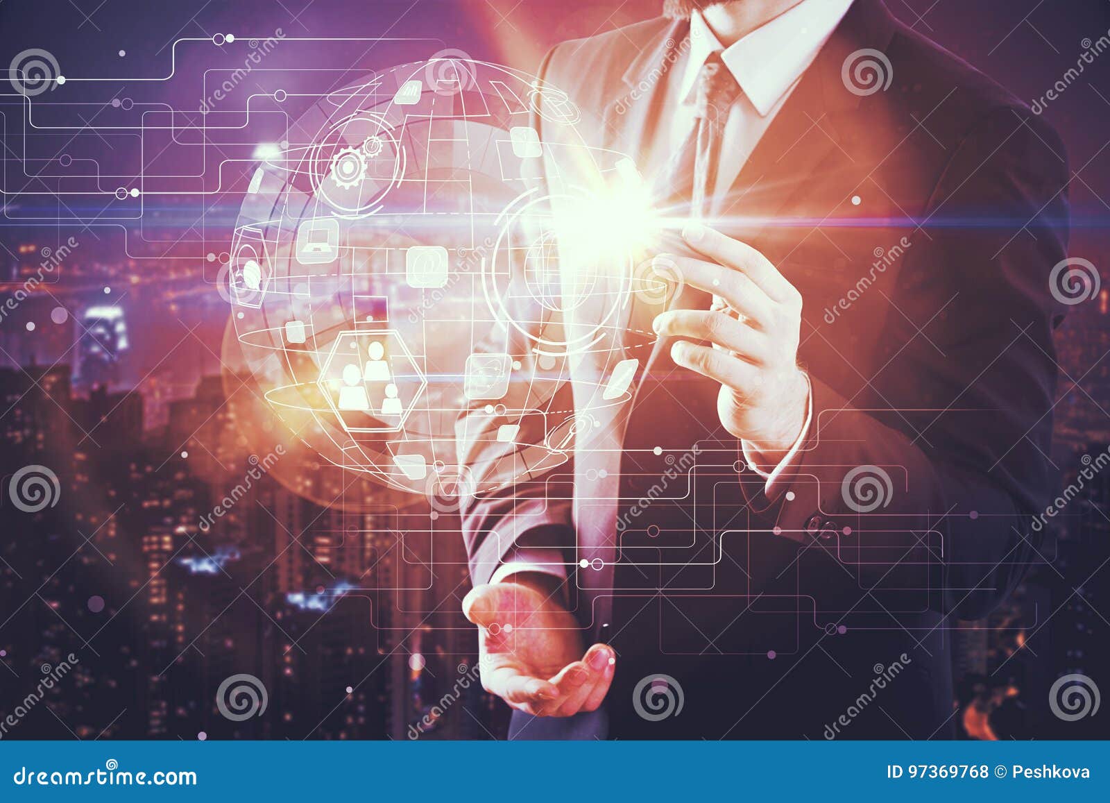 Concepto De La Tecnología Y De La Comunicación Stock de ilustración ...