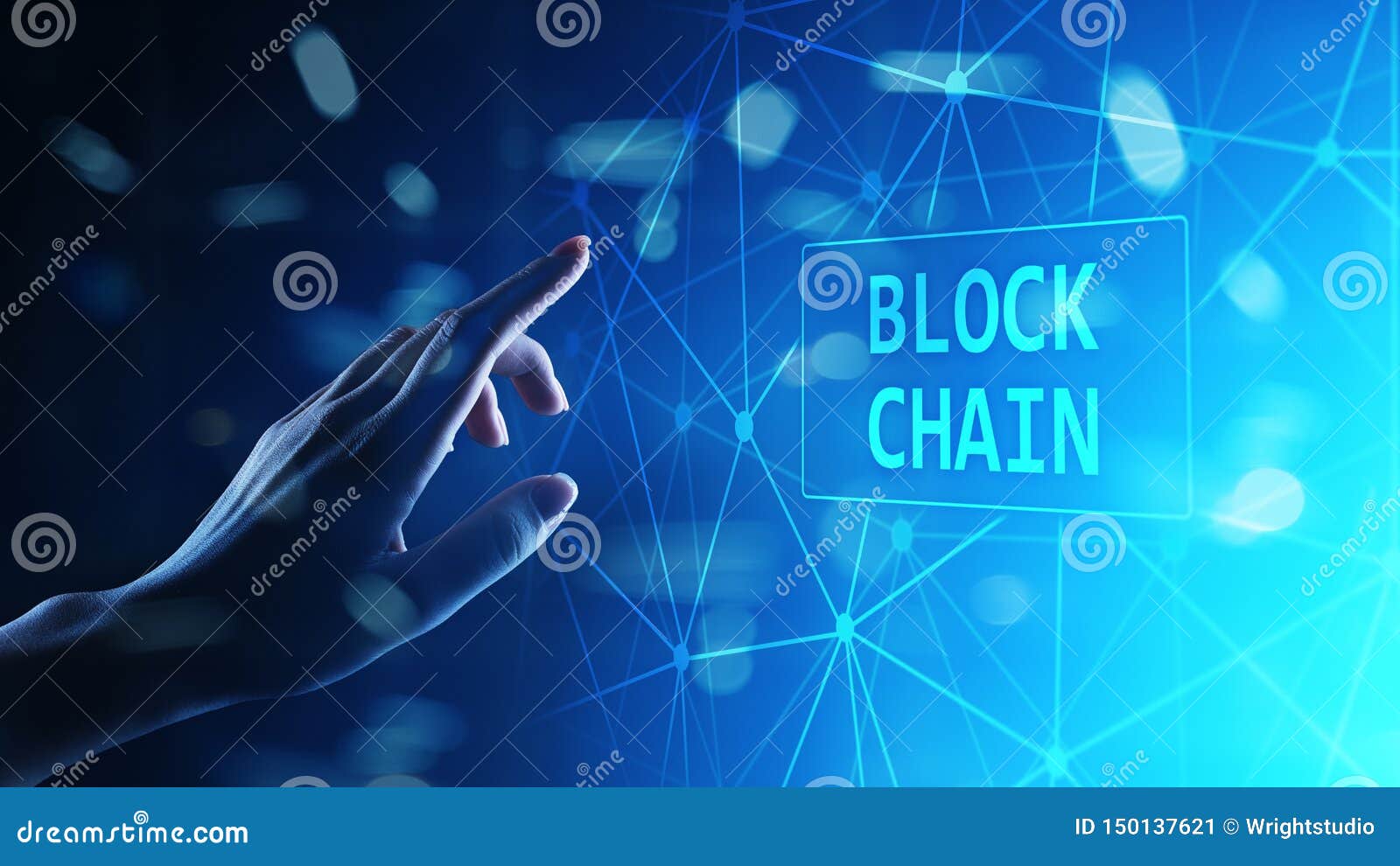 Concepto De La Tecnolog?a De Blockchain En La Pantalla Virtual Criptograf?a Y Cryptocurrency ...