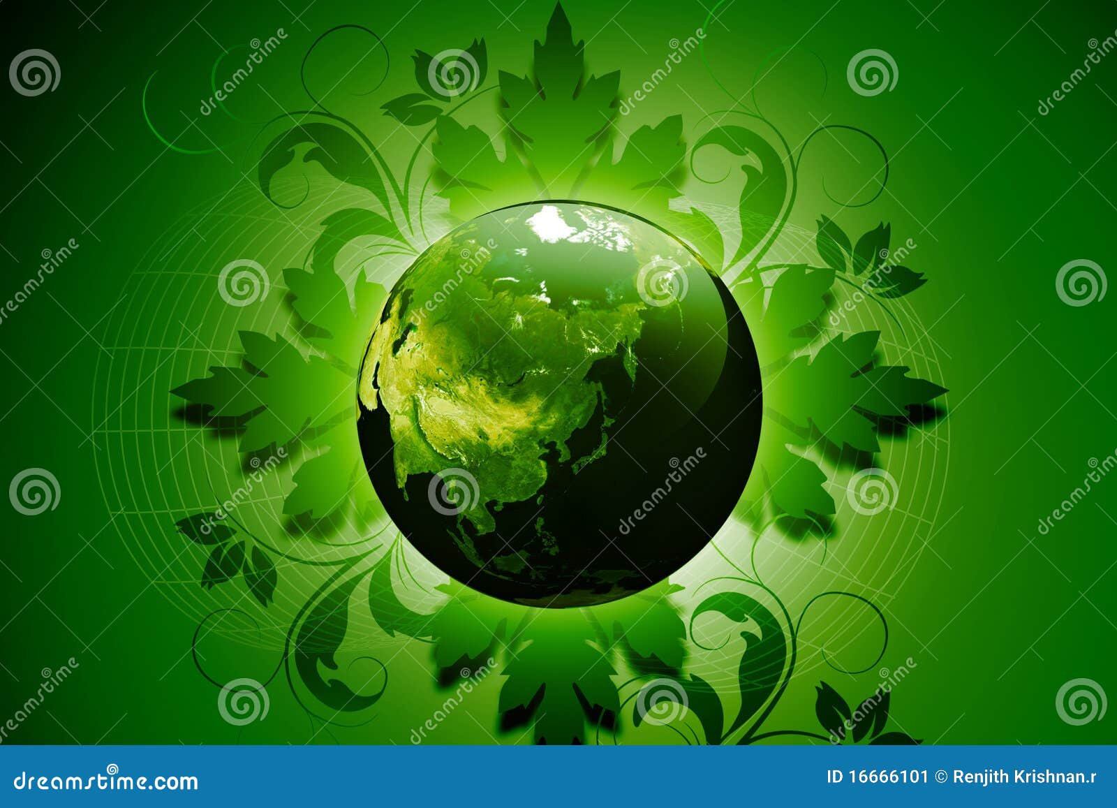 Concepto De La Tierra Verde Stock de ilustración - Ilustración de azul ...