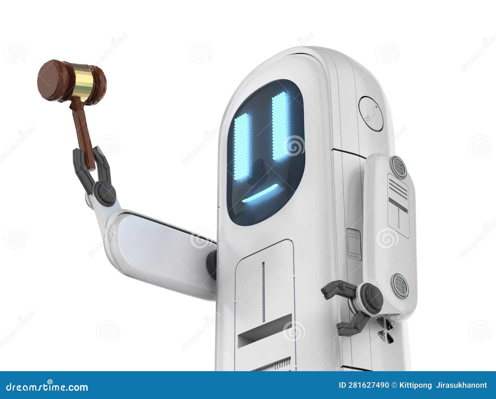 Concepto De Ley De Internet Con 3d Renderizando Lindo Robot Asistente ...