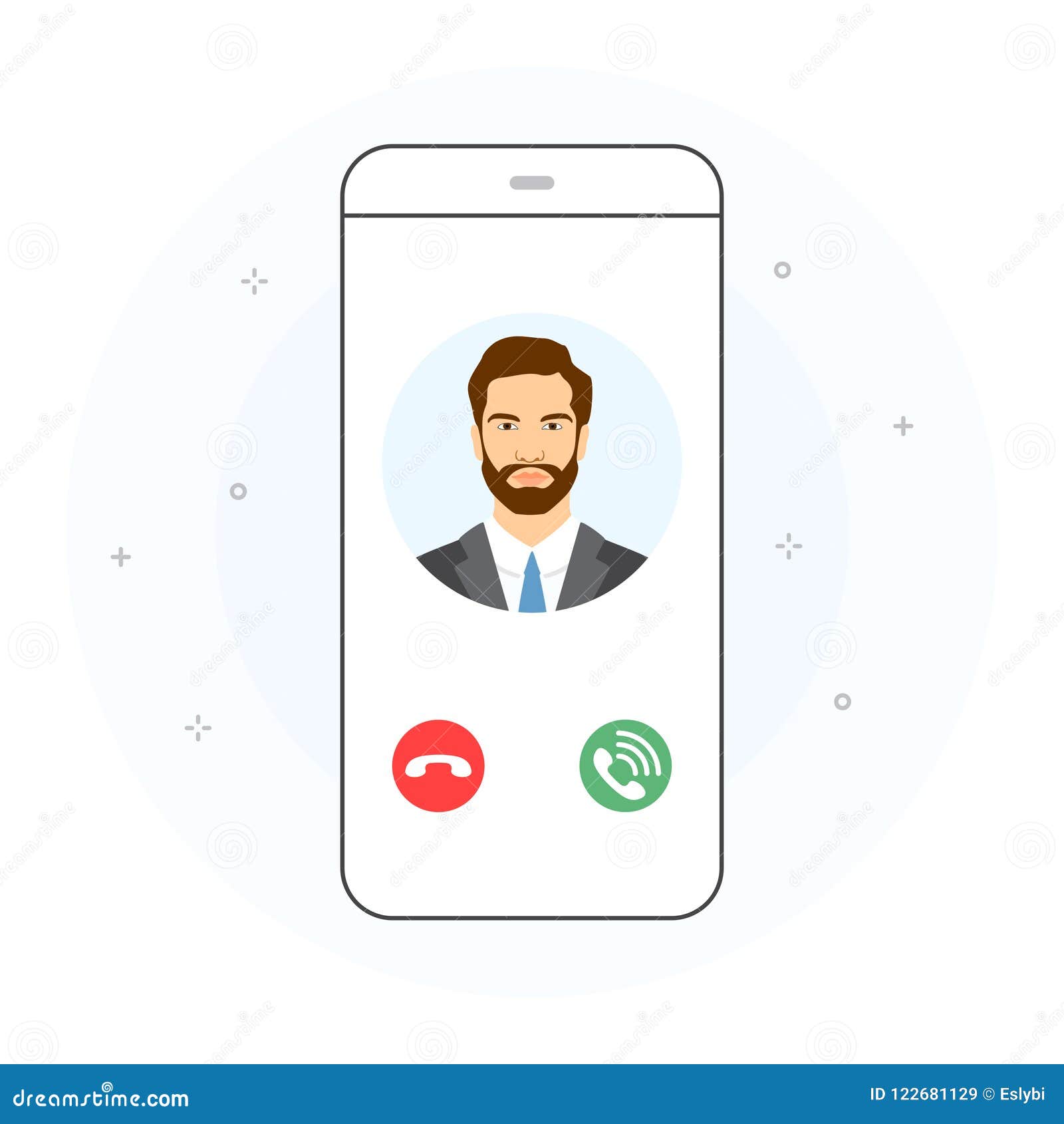 Concepto De Llamada Entrante En La Pantalla Del Smartphone Ilustración ...