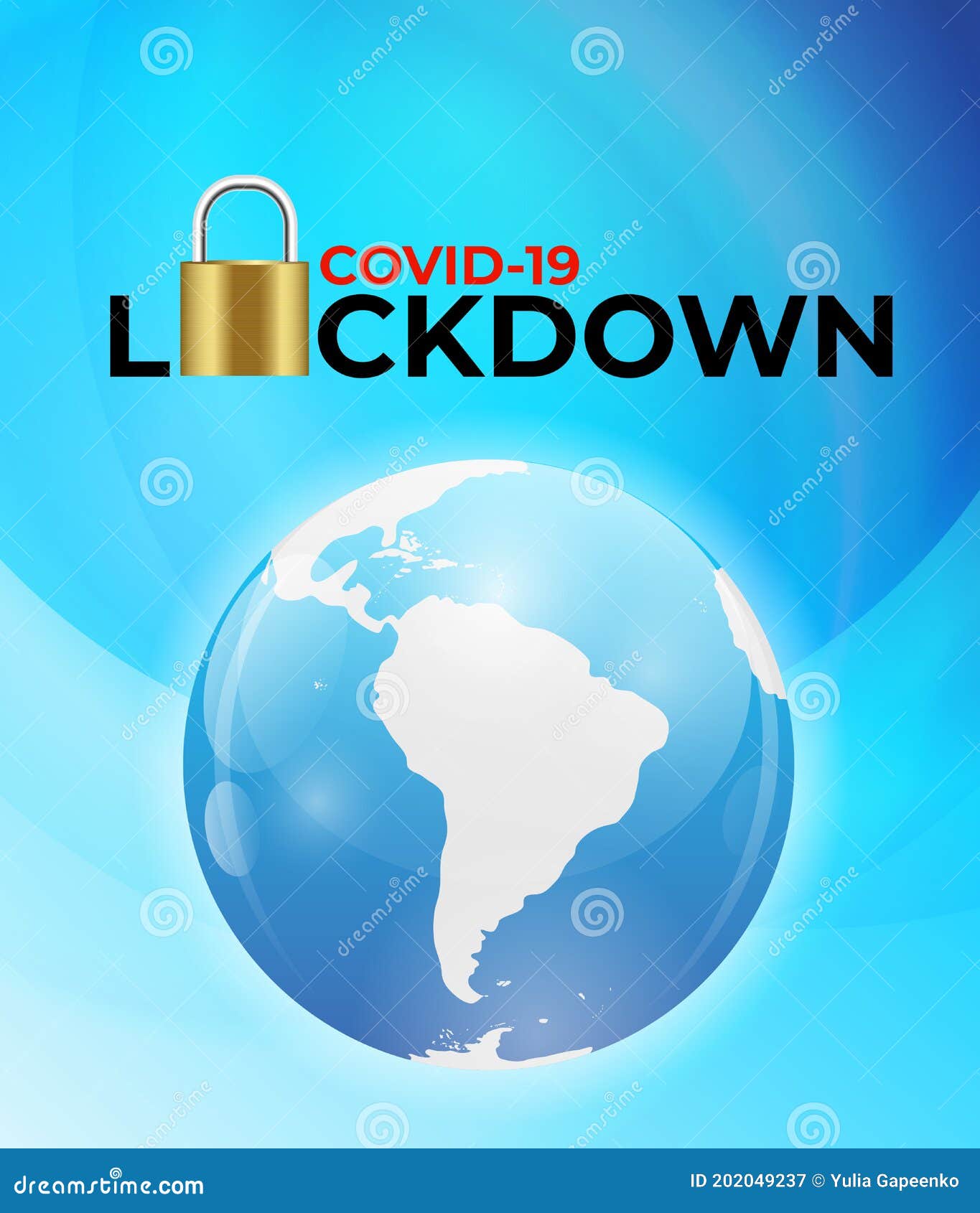 Concepto De Lockdown Covid19 Del Mundo. Ejemplo Del Vector Stock de ...